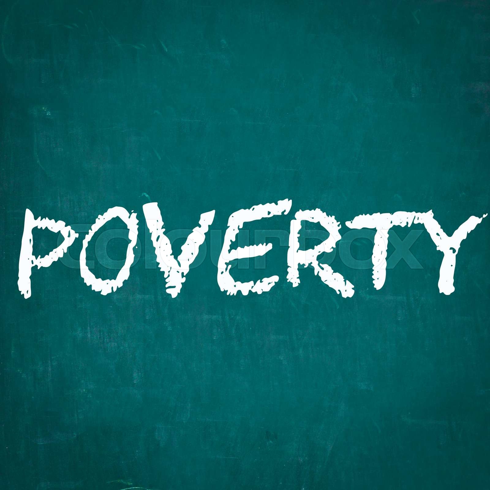 POVERTY written on chalkboard | Stock image | Colourbox