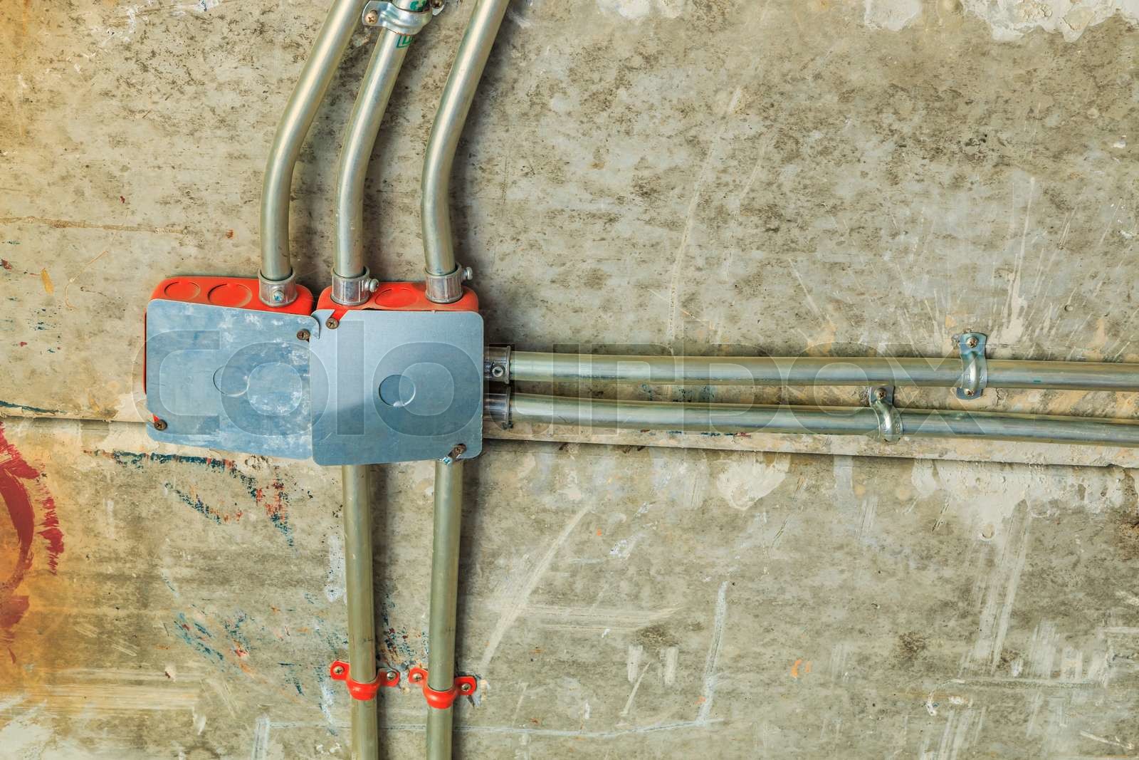 Electric flash- light boxes are installed and connected to power lines ...