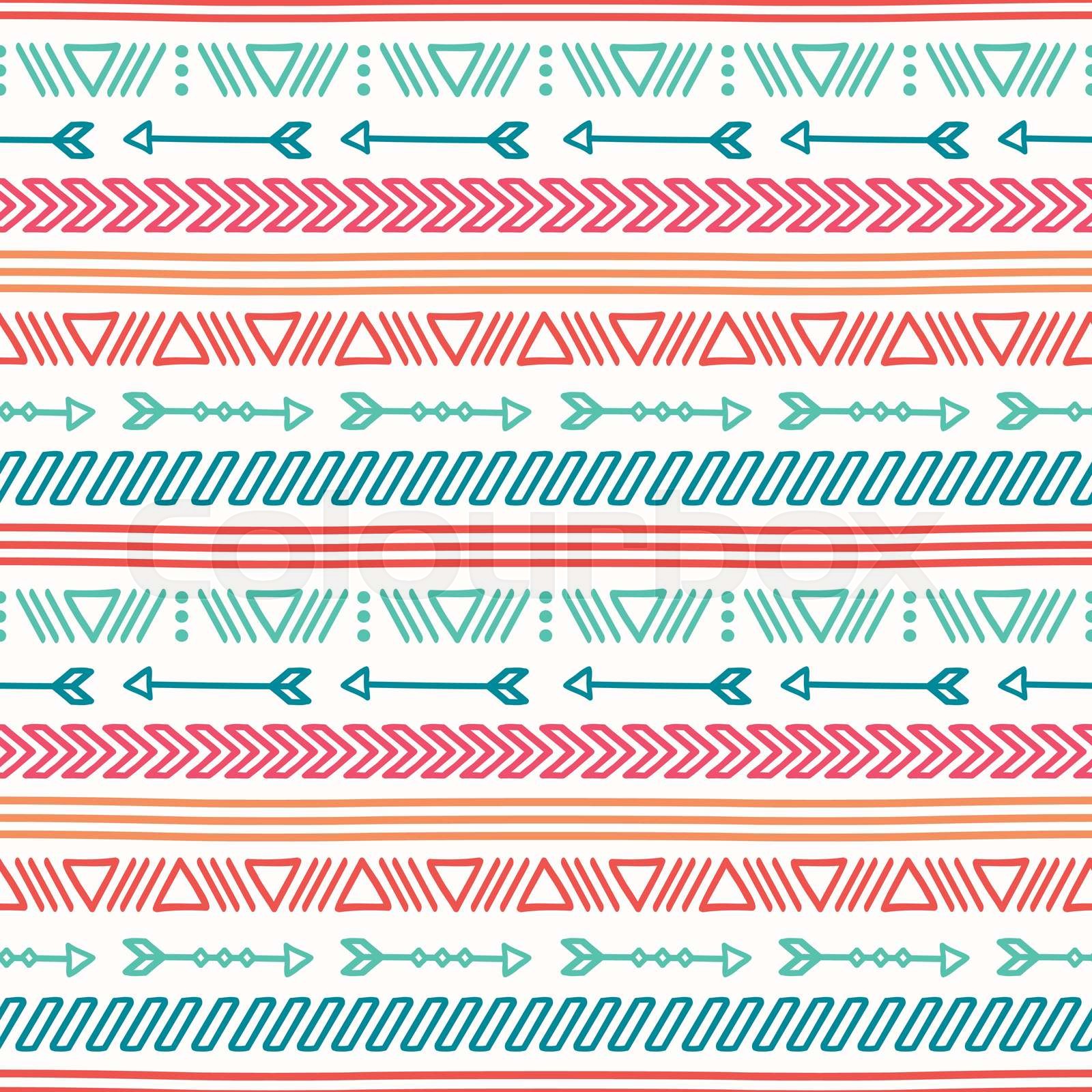Hand drawn geometric ethnic seamless pattern. Wrapping paper. Scrapbook ...