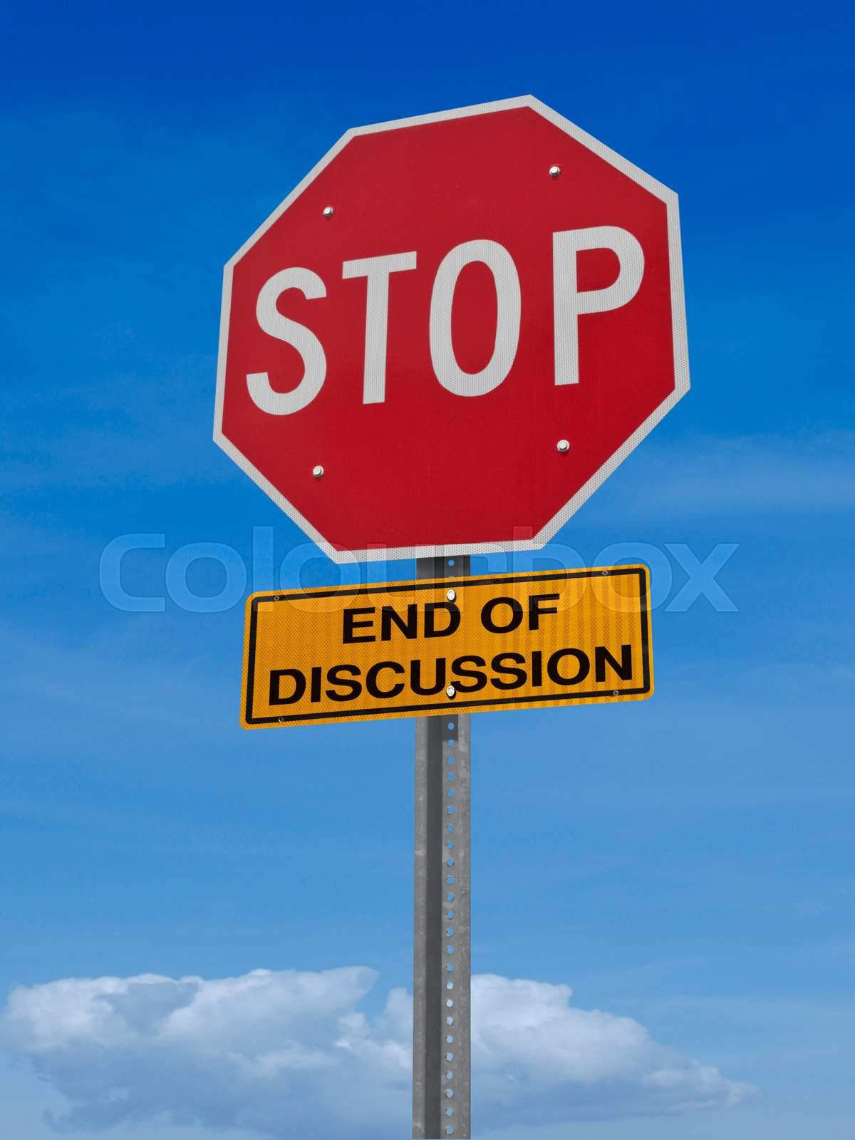 stop sign end discussion | Stock image | Colourbox