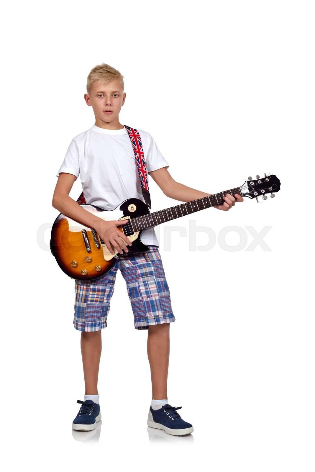 rocker boy with guitar | Stock image | Colourbox
