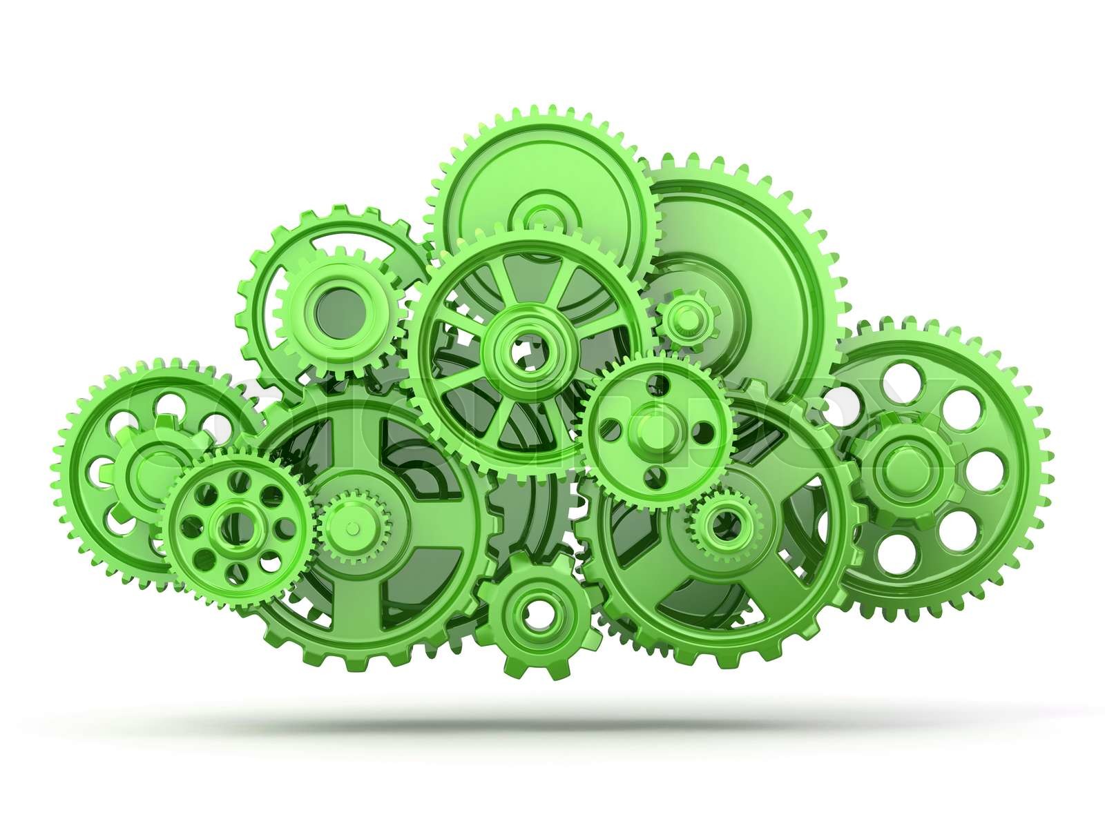 Green gears | Stock image | Colourbox