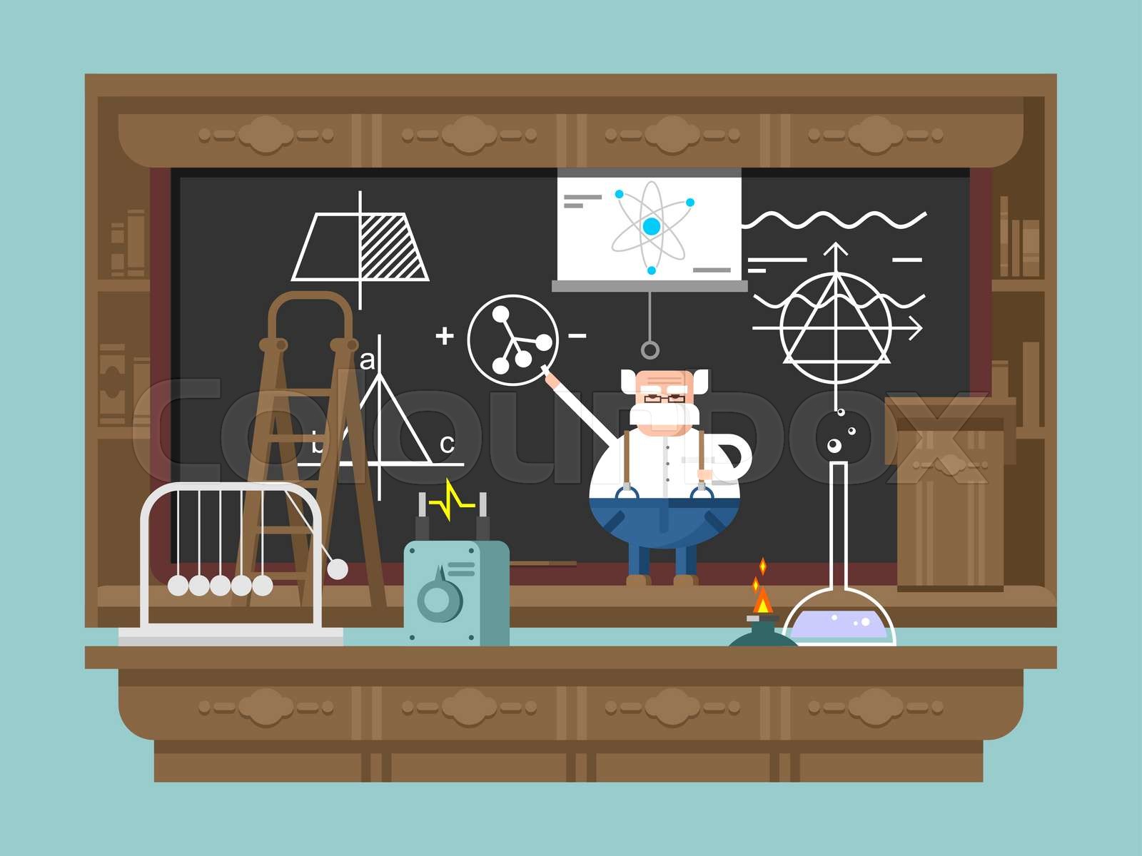 vorlesung, naturwissenschaft, professor | Stock-Vektor | Colourbox