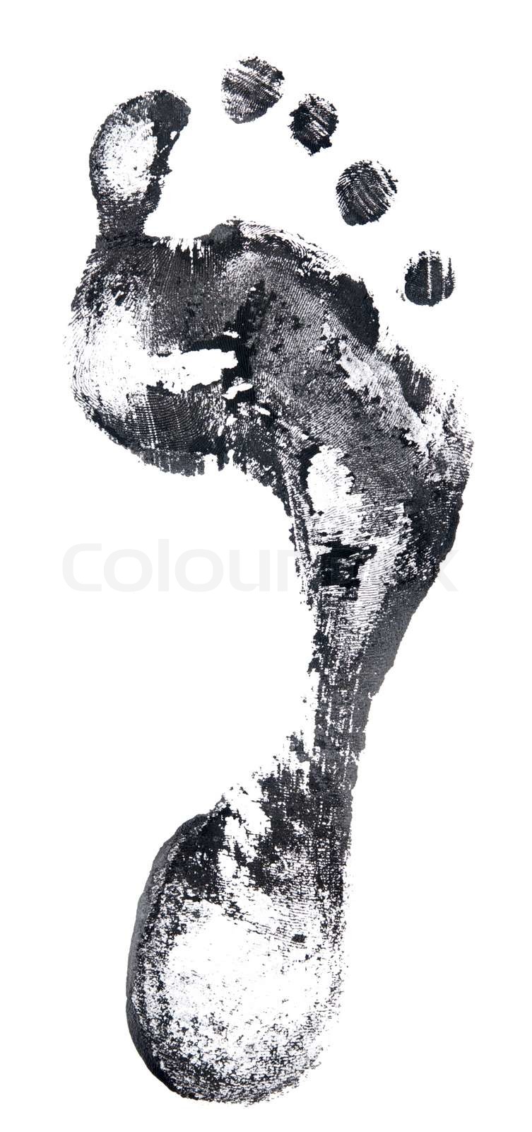 black footprint isolated on a white | Stock image | Colourbox