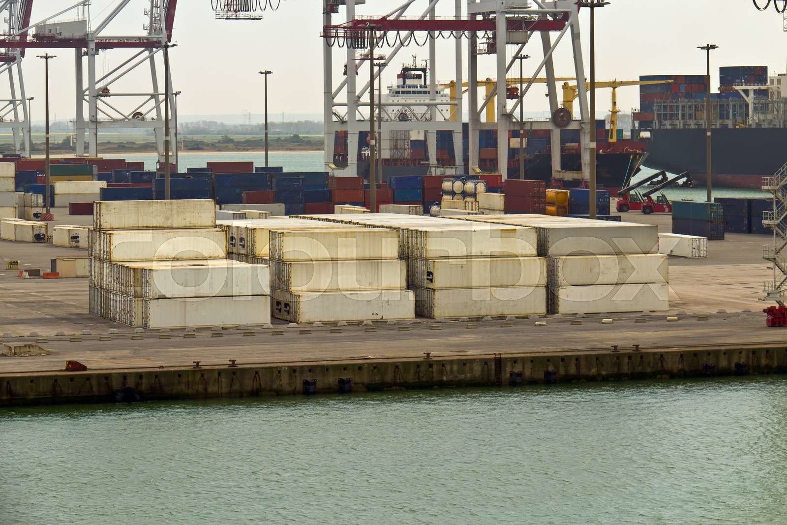 Shipping containers at sea port | Stock image | Colourbox