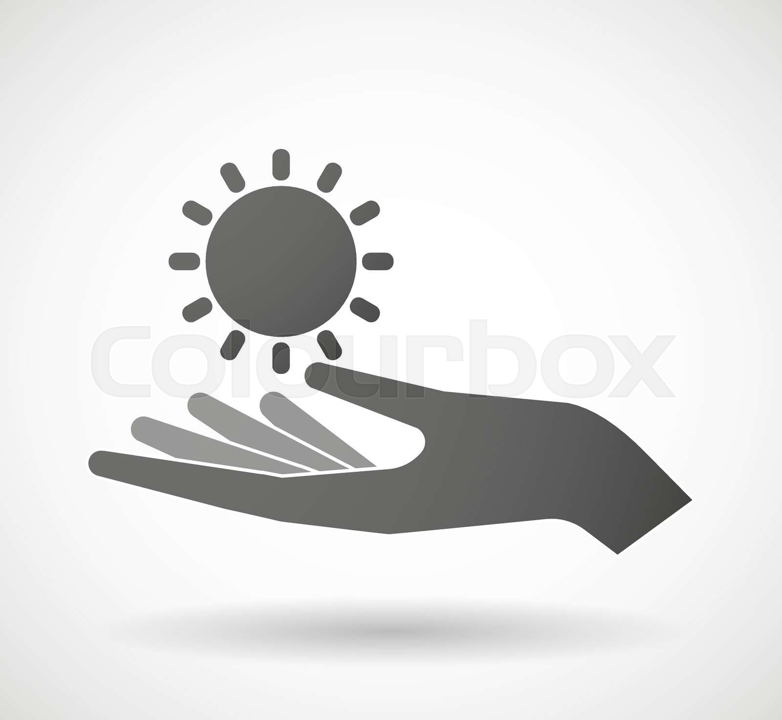 Isolated hand giving a sun | Stock vector | Colourbox
