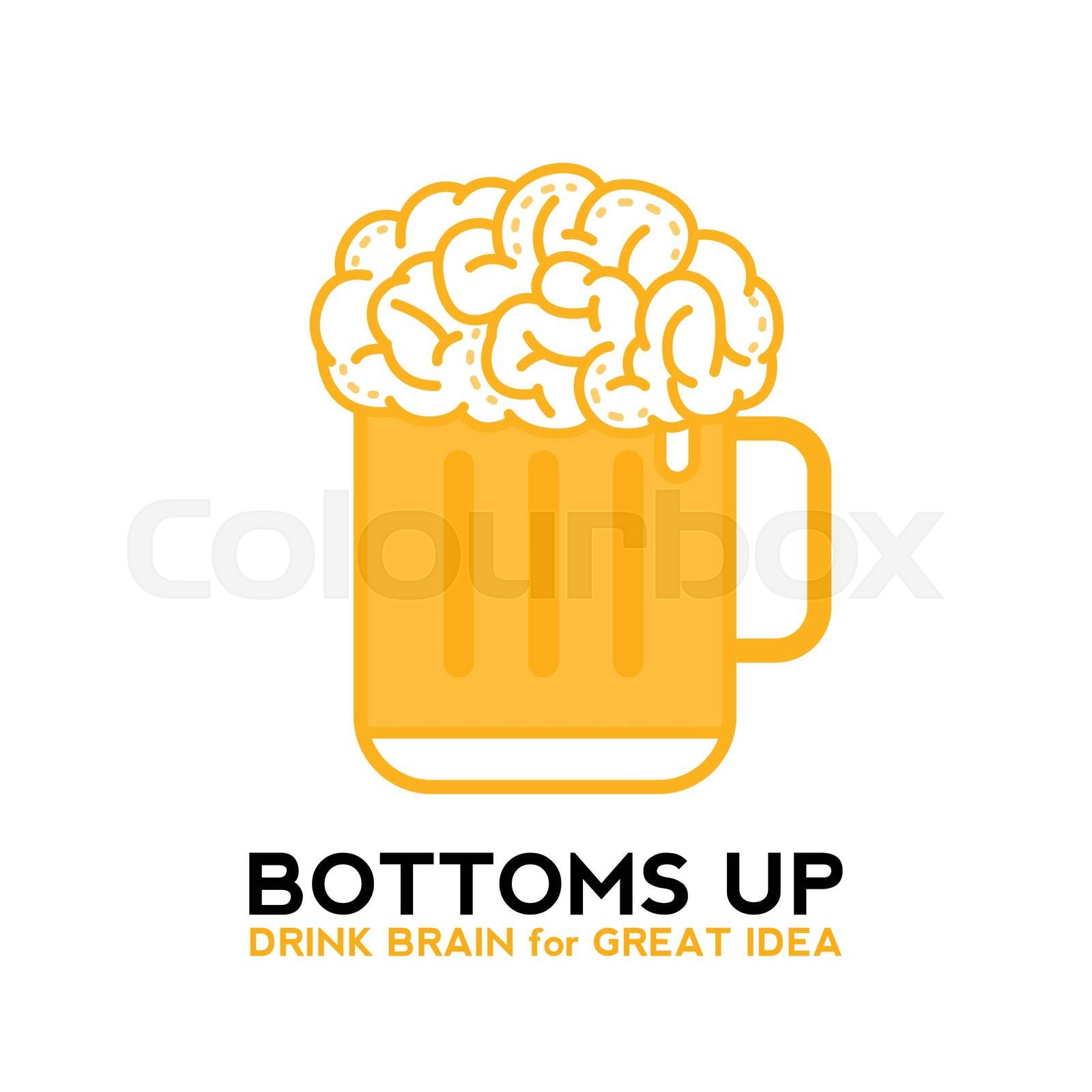 Drink Brain Beer For Great Idea Stock Vector Colourbox drink-brain-beer-for-great-idea-stock-vector-colourbox