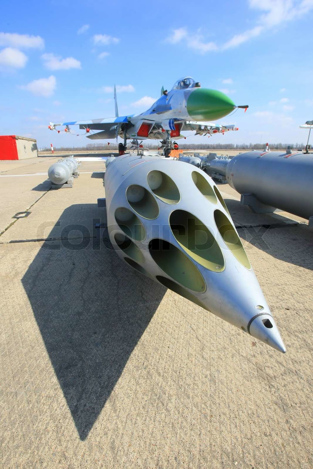Rocket launcher and a fighter jet | Stock image | Colourbox