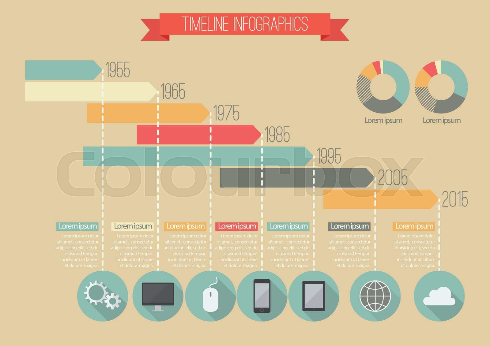 Vintage Timeline Infographic | Stock vector | Colourbox