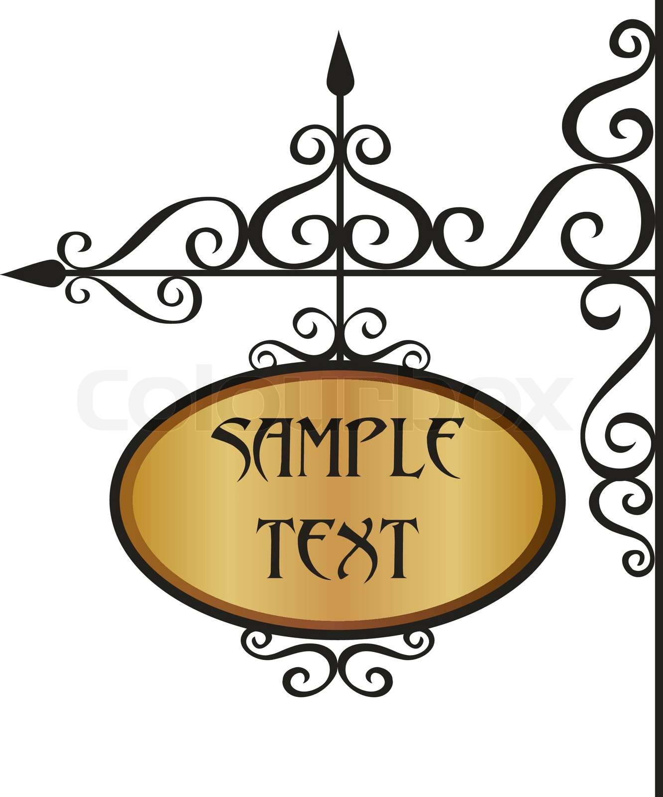Vectorized wrought iron sign bracket | Stock vector | Colourbox