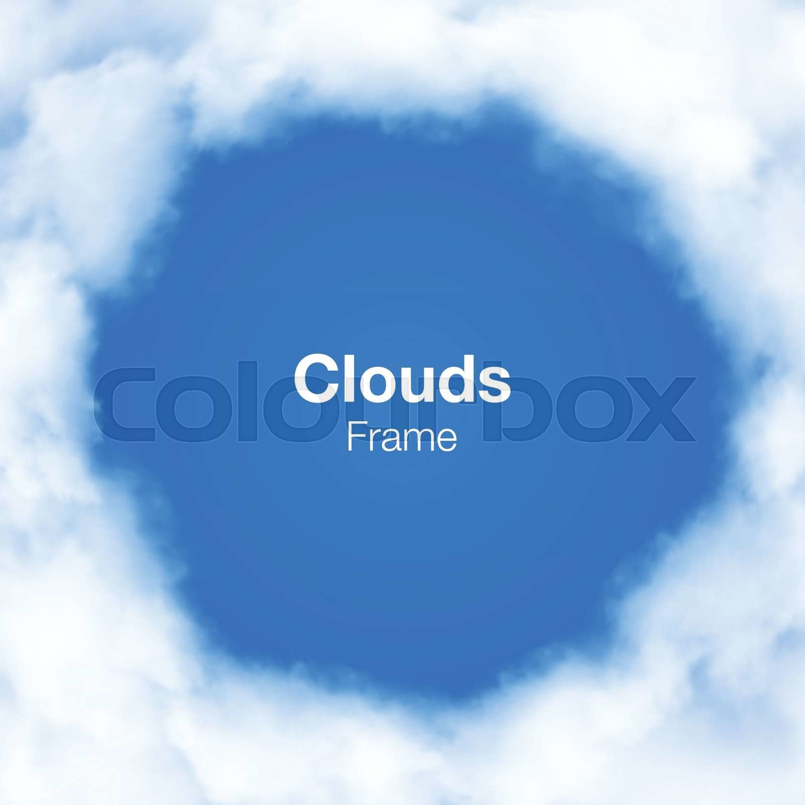 Realistic Clouds Circle Frame on blue sky. | Stock vector | Colourbox
