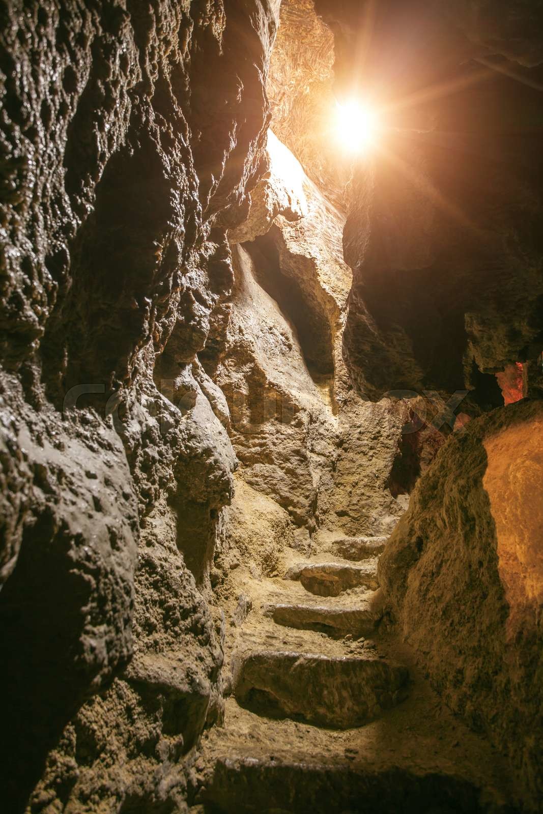 stairs in rock cave | Stock image | Colourbox