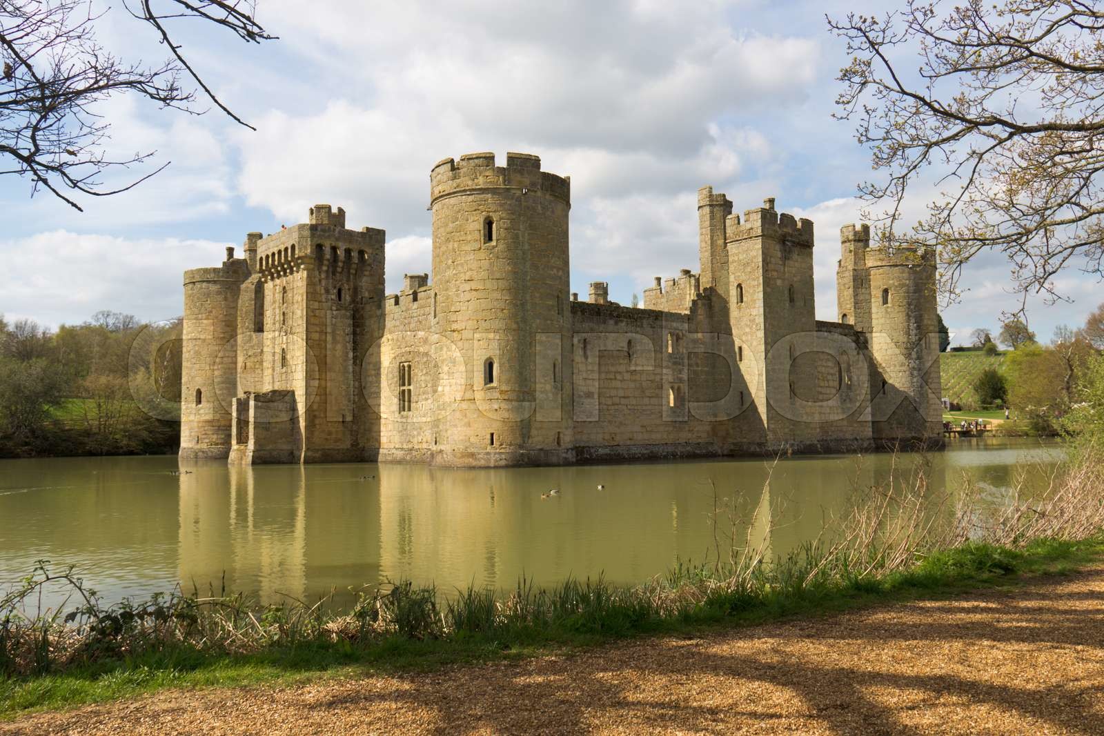 Moated medieval castle fortress | Stock image | Colourbox