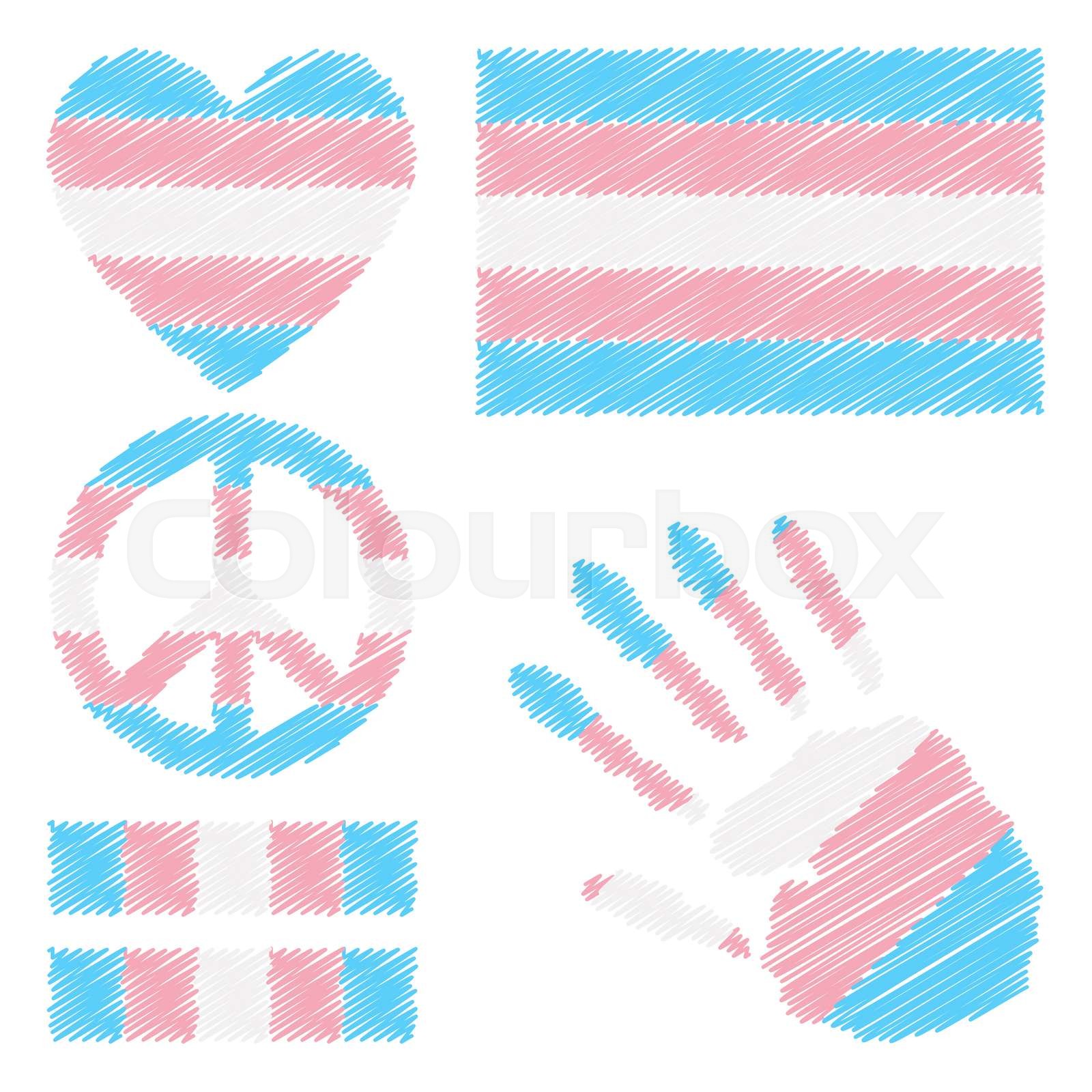 Transgender pride design elements. | Stock vector | Colourbox