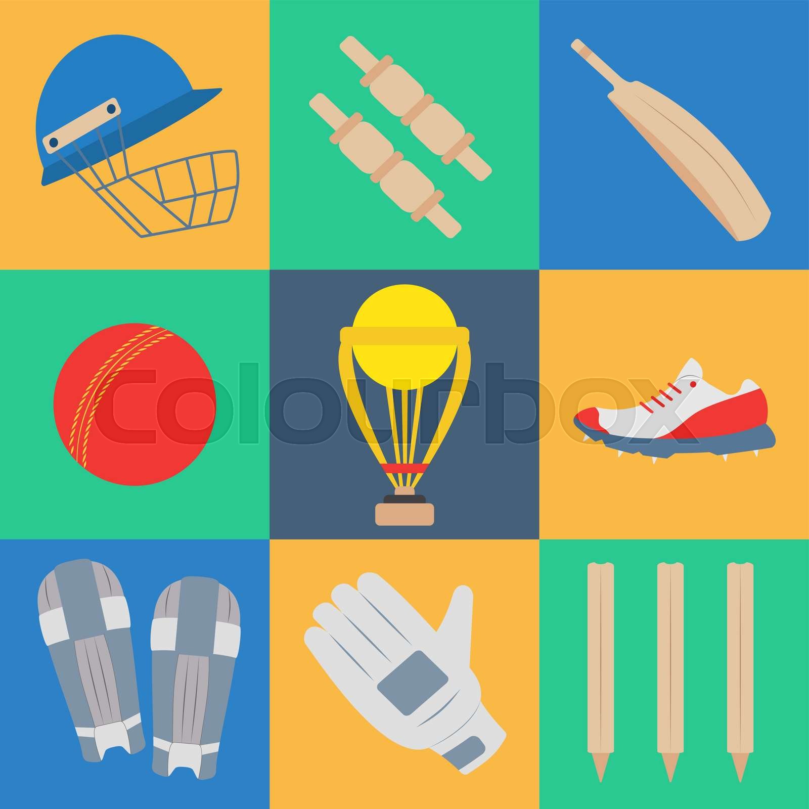 Cricket game vector concept. | Stock vector | Colourbox