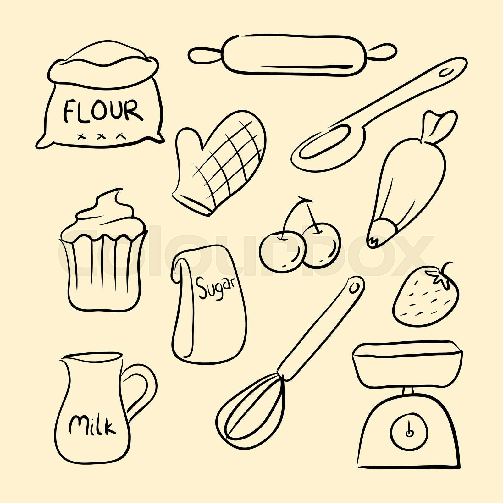 Baking Goods Doodle | Stock vector | Colourbox
