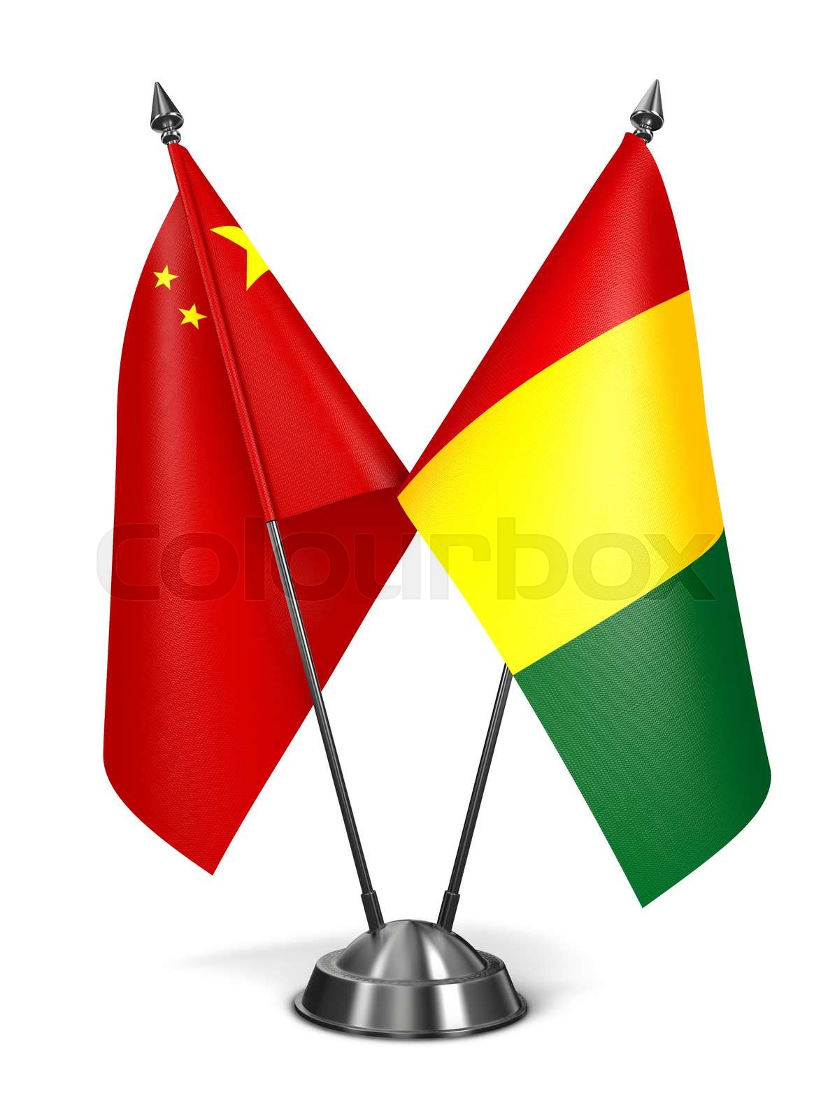 China and Guinea - Miniature Flags. | Stock image | Colourbox