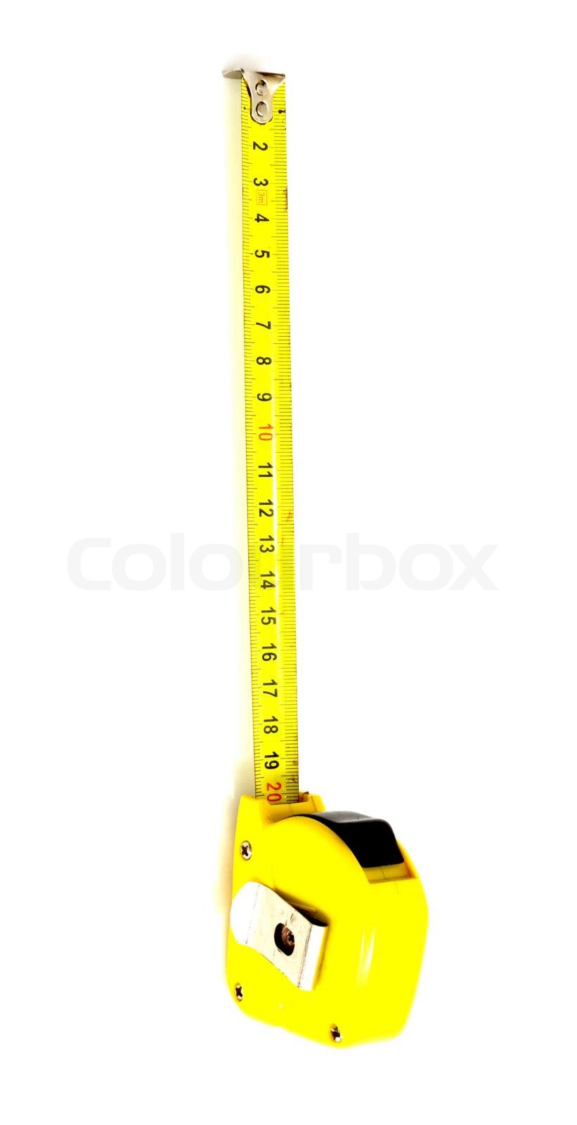 20 Meter - metering measuring tape, white Background | Stock image ...