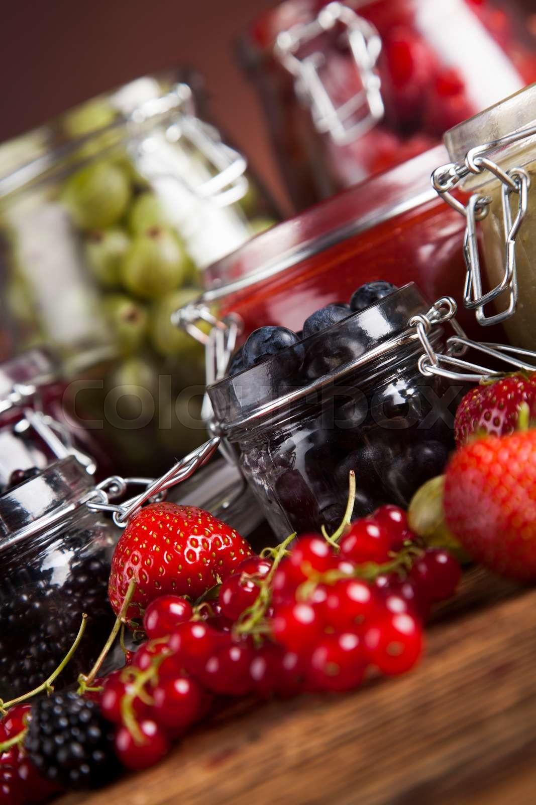 Homemade fruit jam in the jar | Stock image | Colourbox
