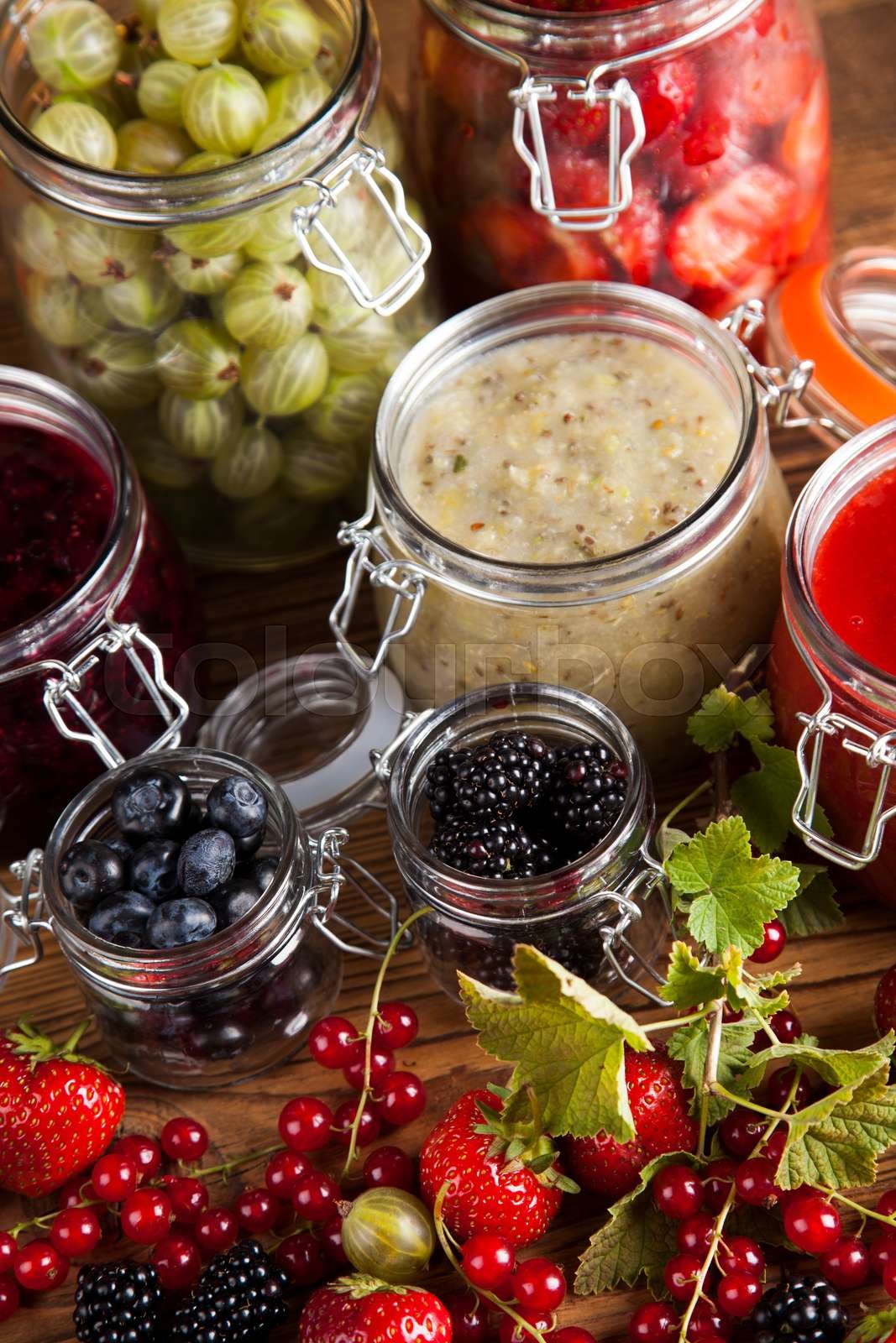 Homemade fruit jam in the jar | Stock image | Colourbox
