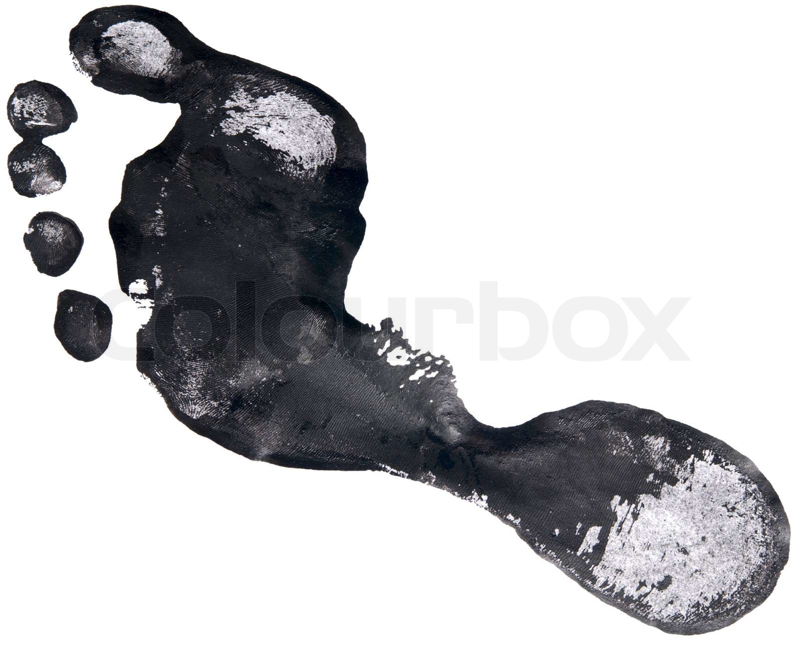 sorte fodaftryk isoleret på en hvid | Stock foto | Colourbox