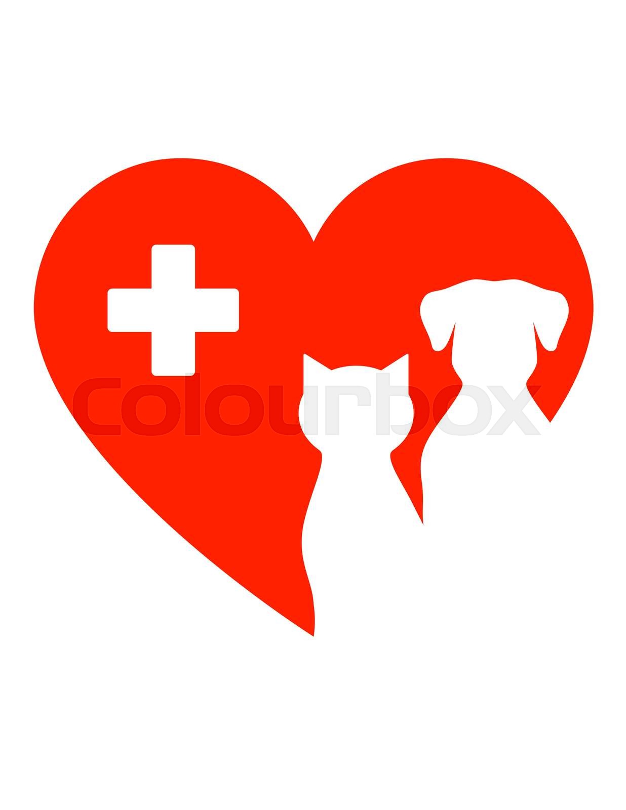 icon with pet heart and cross | Stock vector | Colourbox