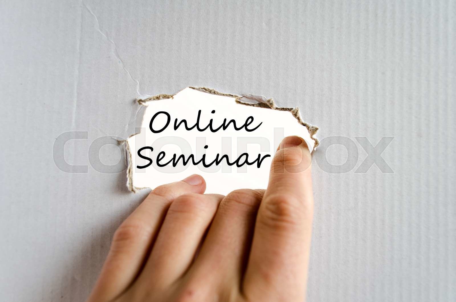 Online seminar text concept | Stock image | Colourbox