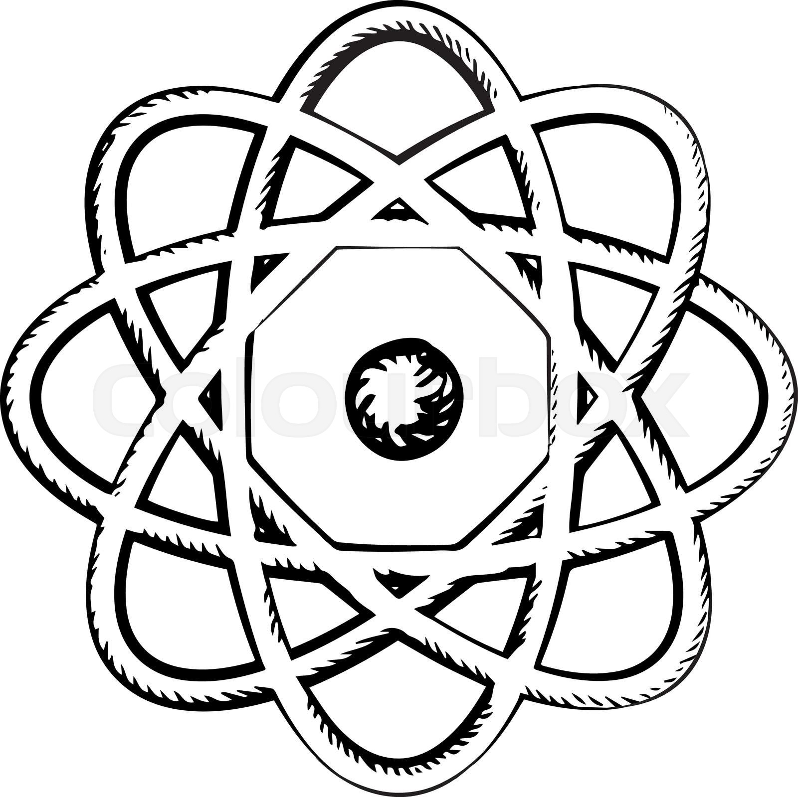 Sientific model of the atom, sketch | Stock vector | Colourbox