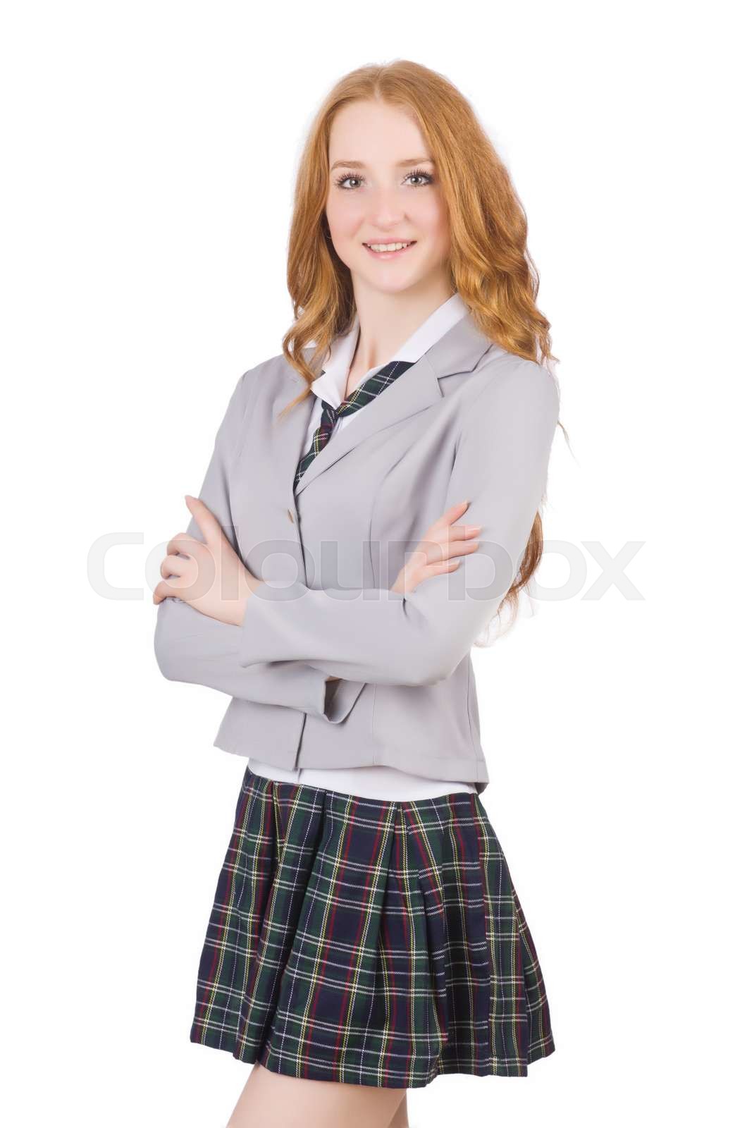 Young redhead student female isolated on white | Stock image | Colourbox