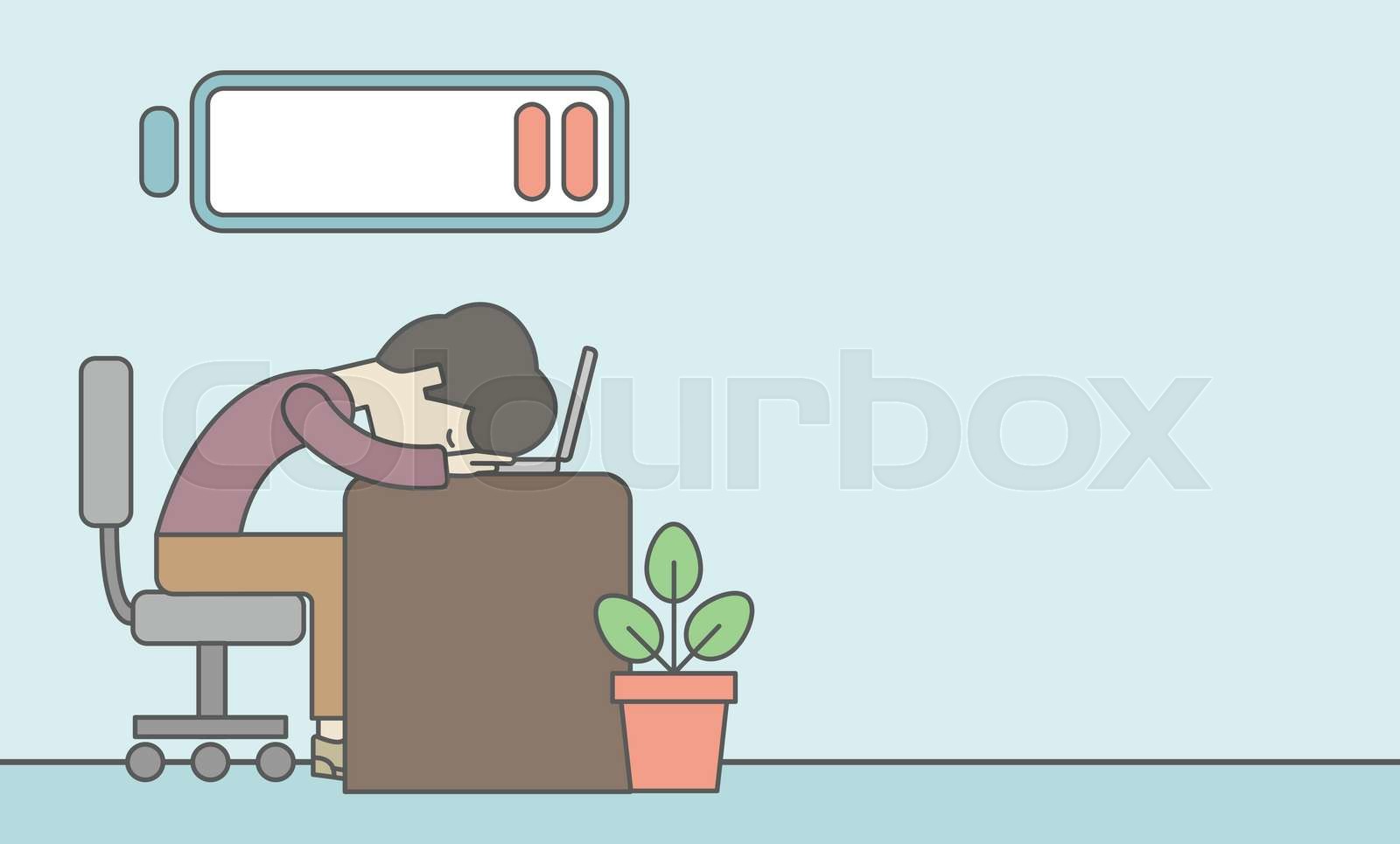 Tired employee. | Stock vector | Colourbox