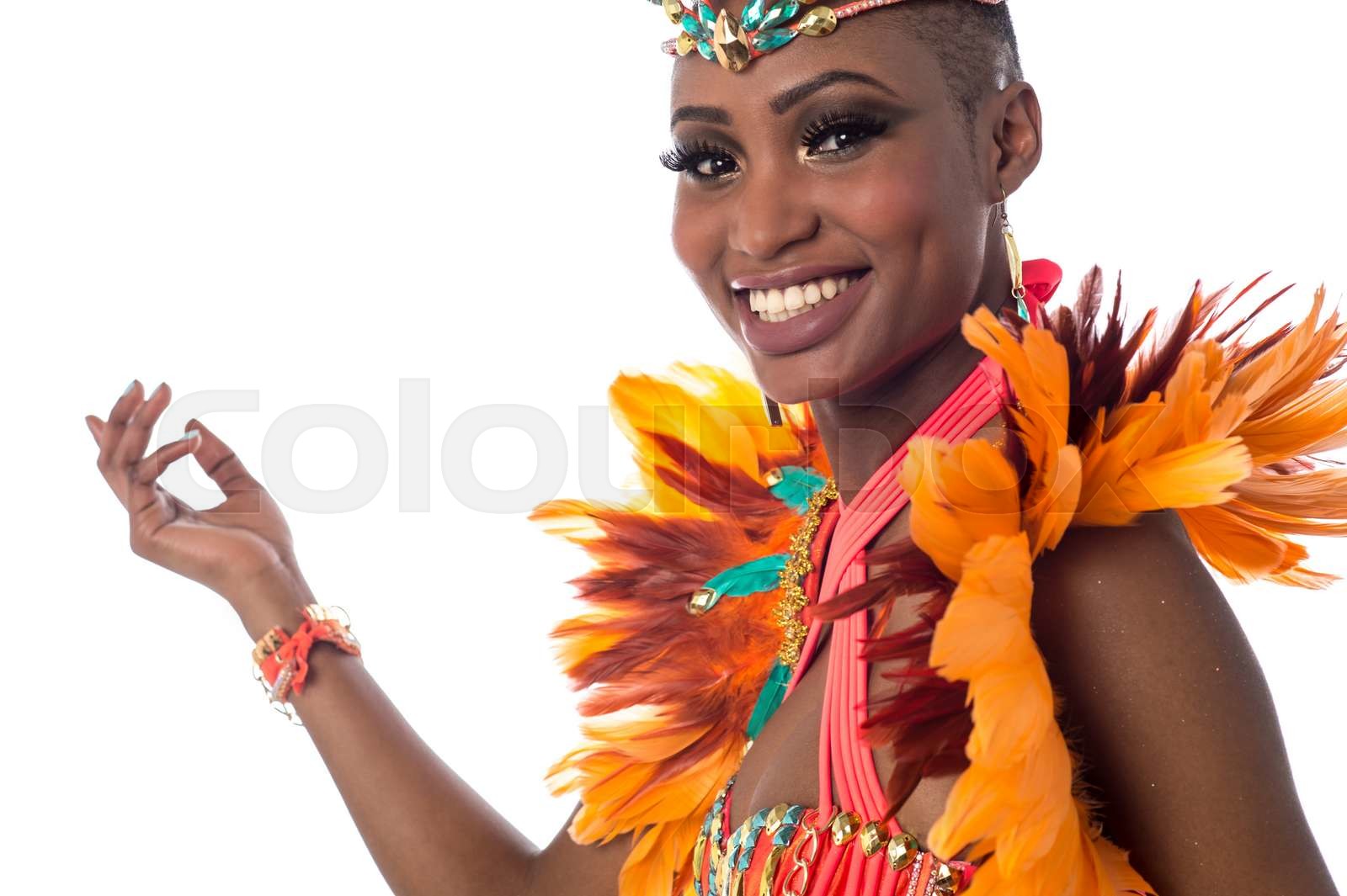 Female dancer pointing away | Stock image | Colourbox