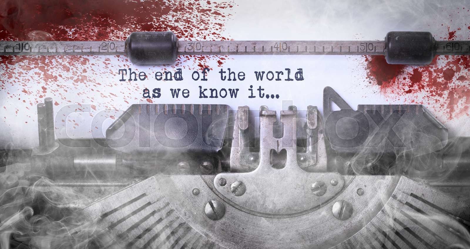 Bloody note - Vintage inscription made by old typewriter | Stock image ...