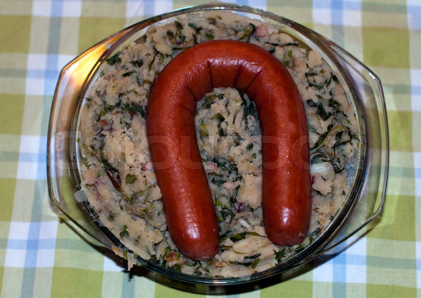 hollandsk røget pølse med pataoes recipy | Stock foto | Colourbox