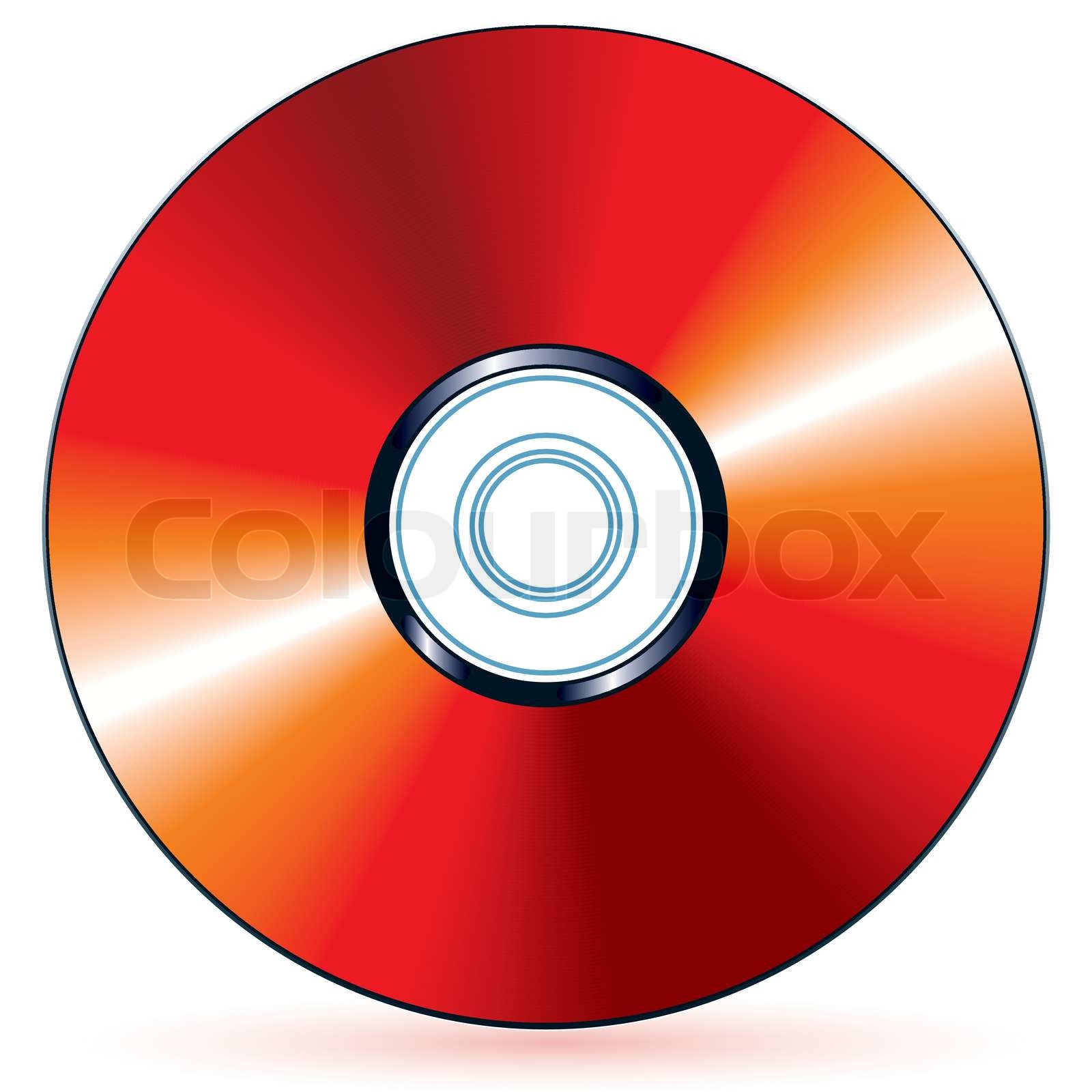 Red compact disc - blend and gradient only | Stock vector | Colourbox
