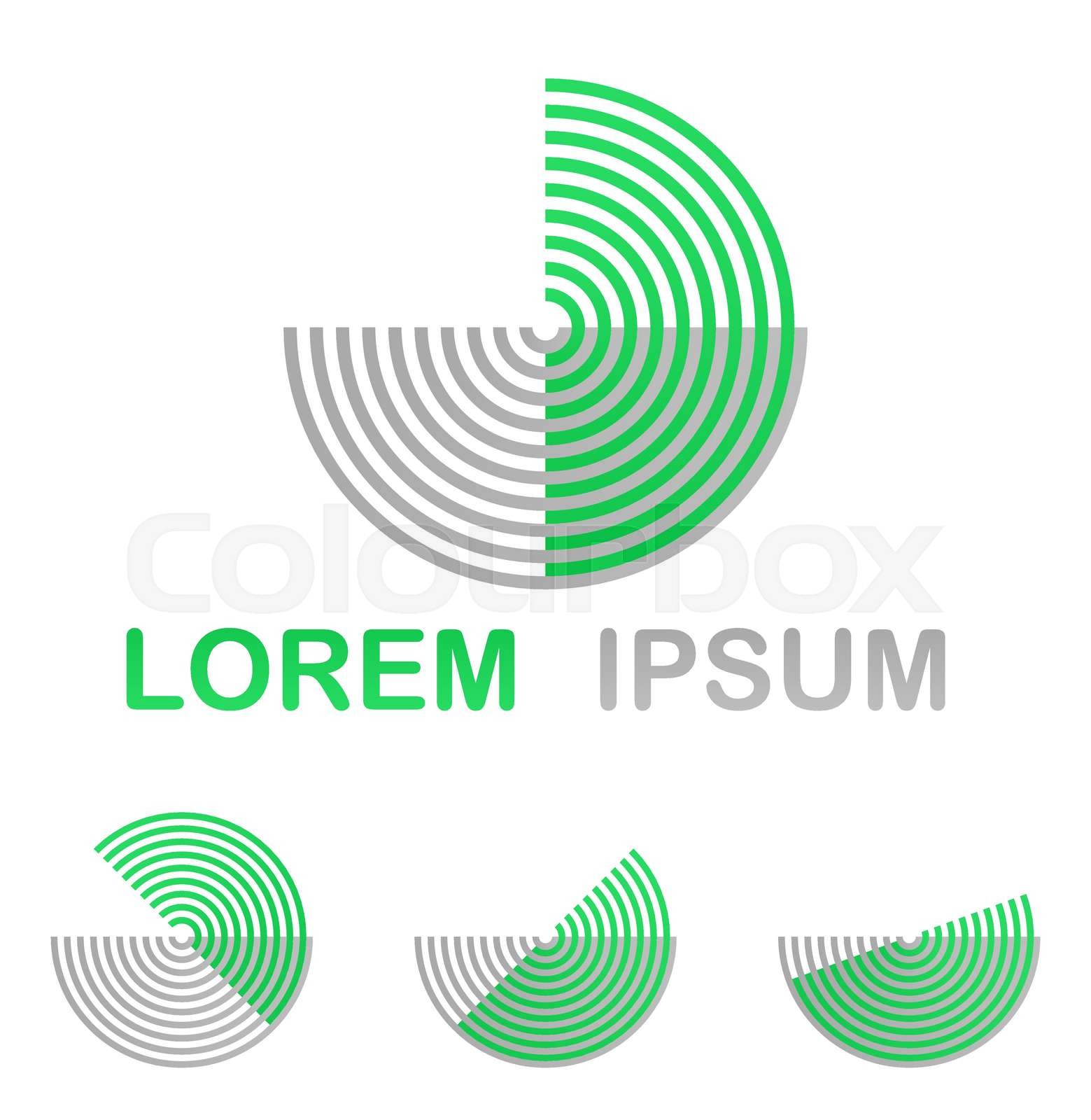 Green technology symbol icon design set from half circles | Stock ...