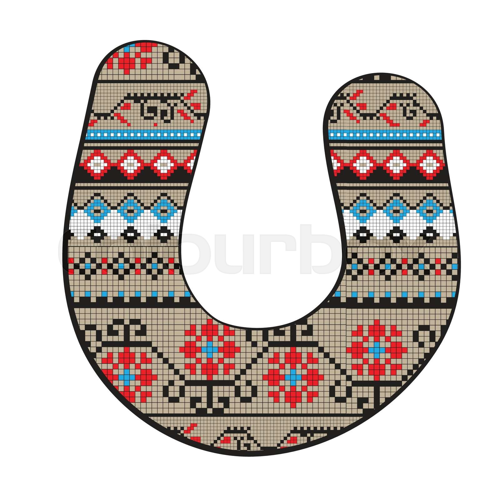 U letter decorated | Stock vector | Colourbox