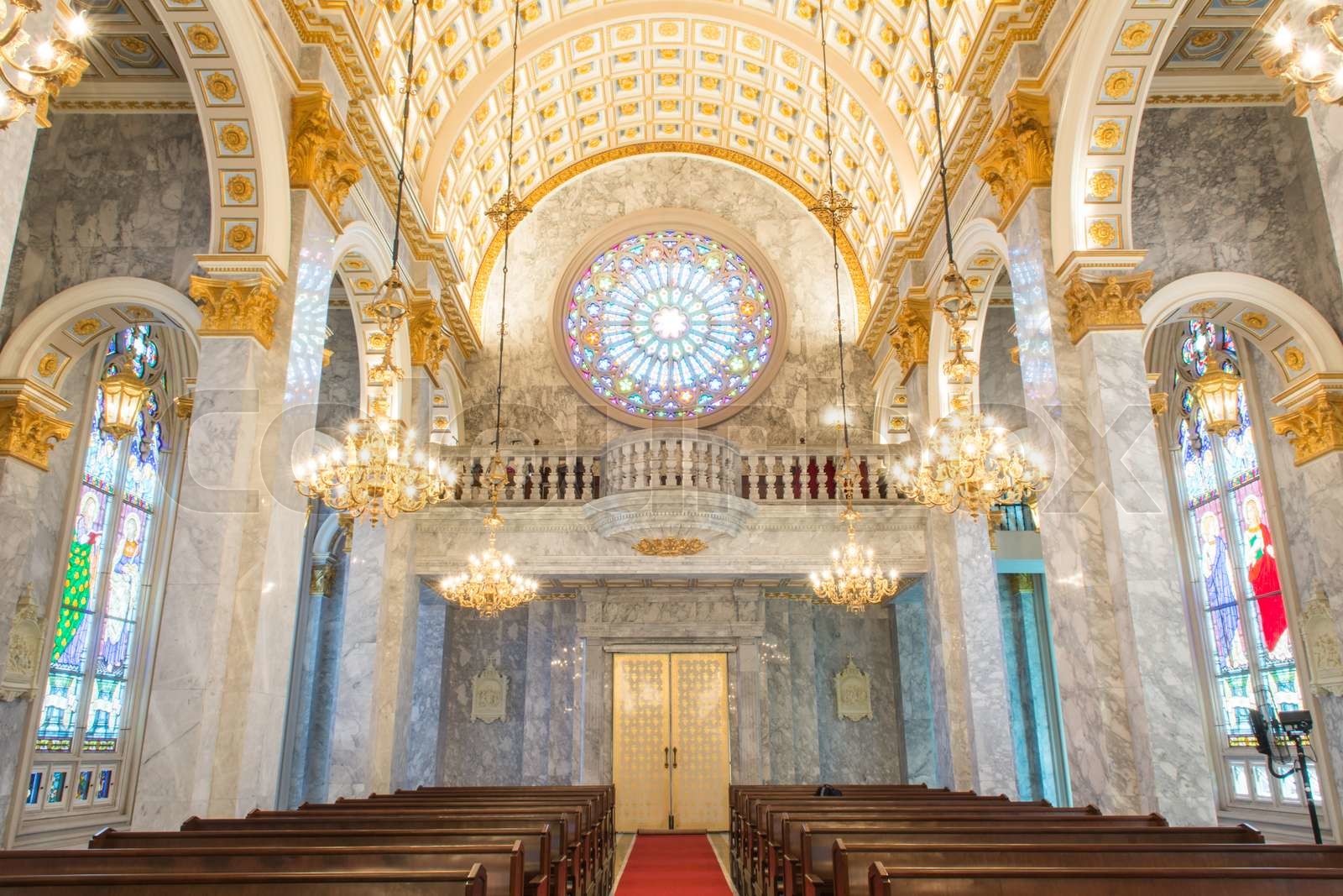 Interior inside a Catholic Church, Assumption University, Bangna ...
