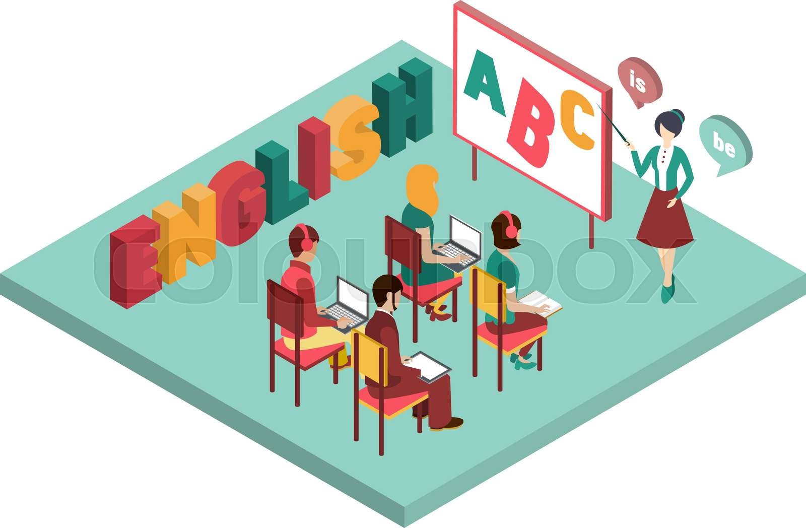 English Class Vector Illustration | Stock vector | Colourbox