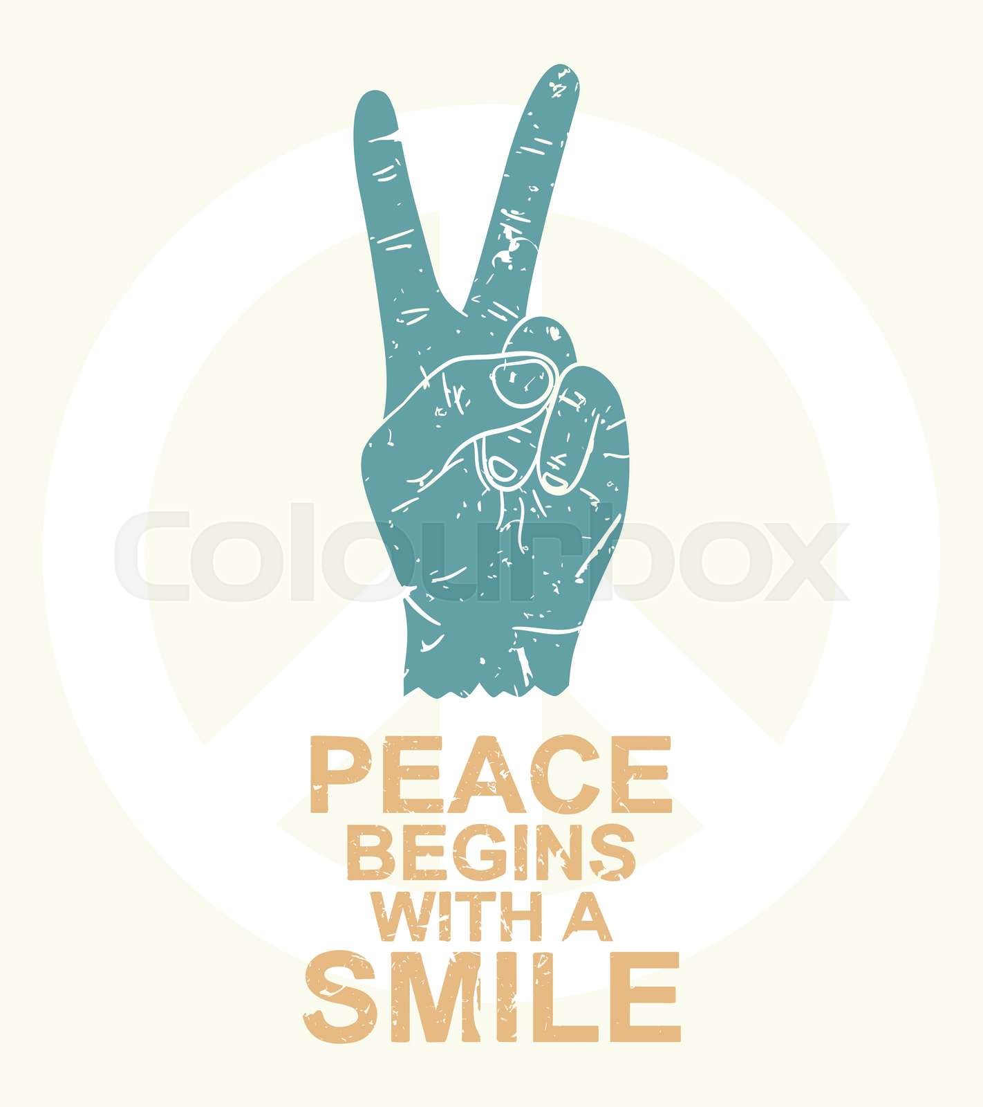 Peace begins with a smile - typography design, t-shirt graphics ...
