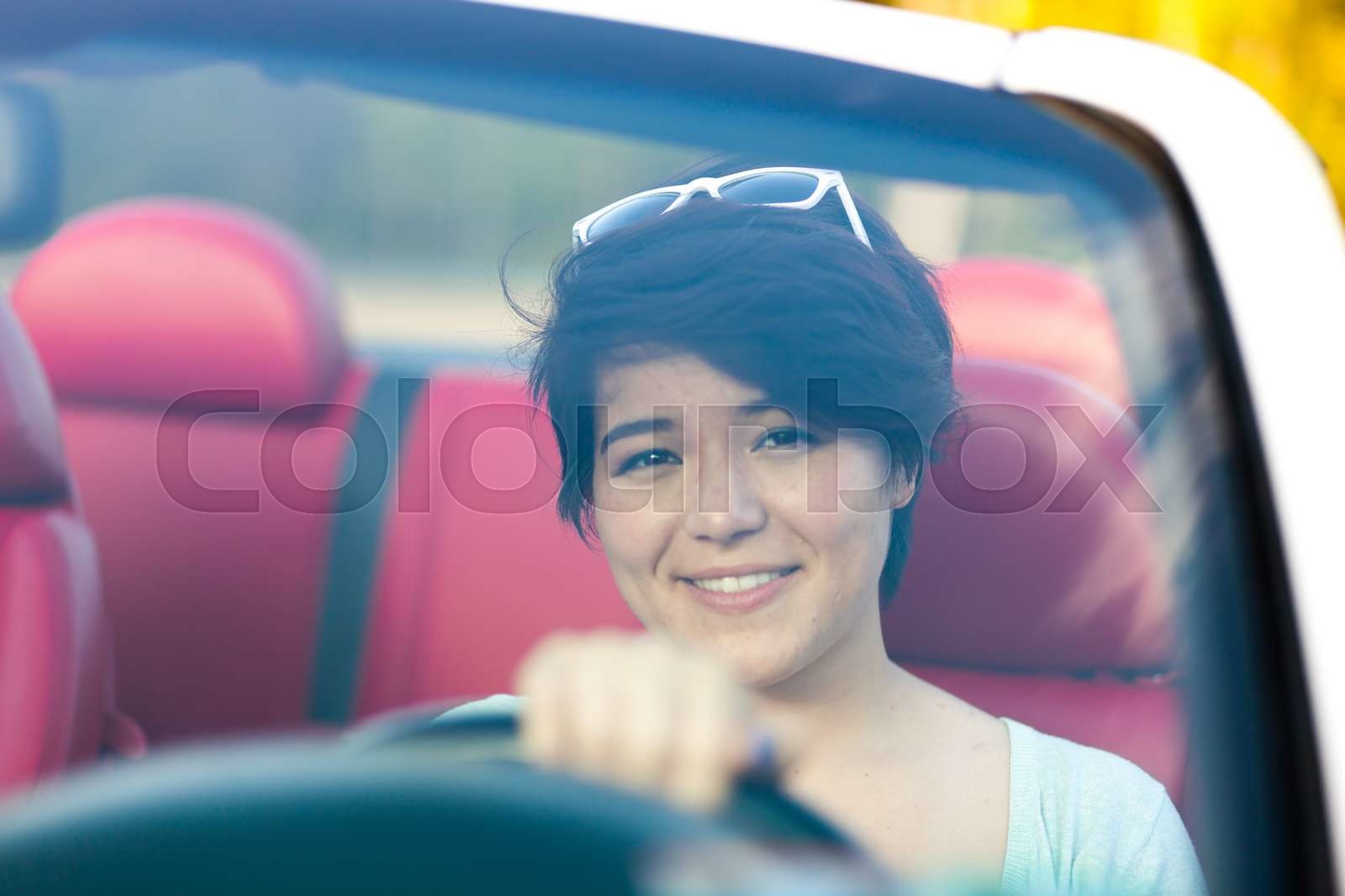 cabrio, fahren, frau | Stock Bild | Colourbox