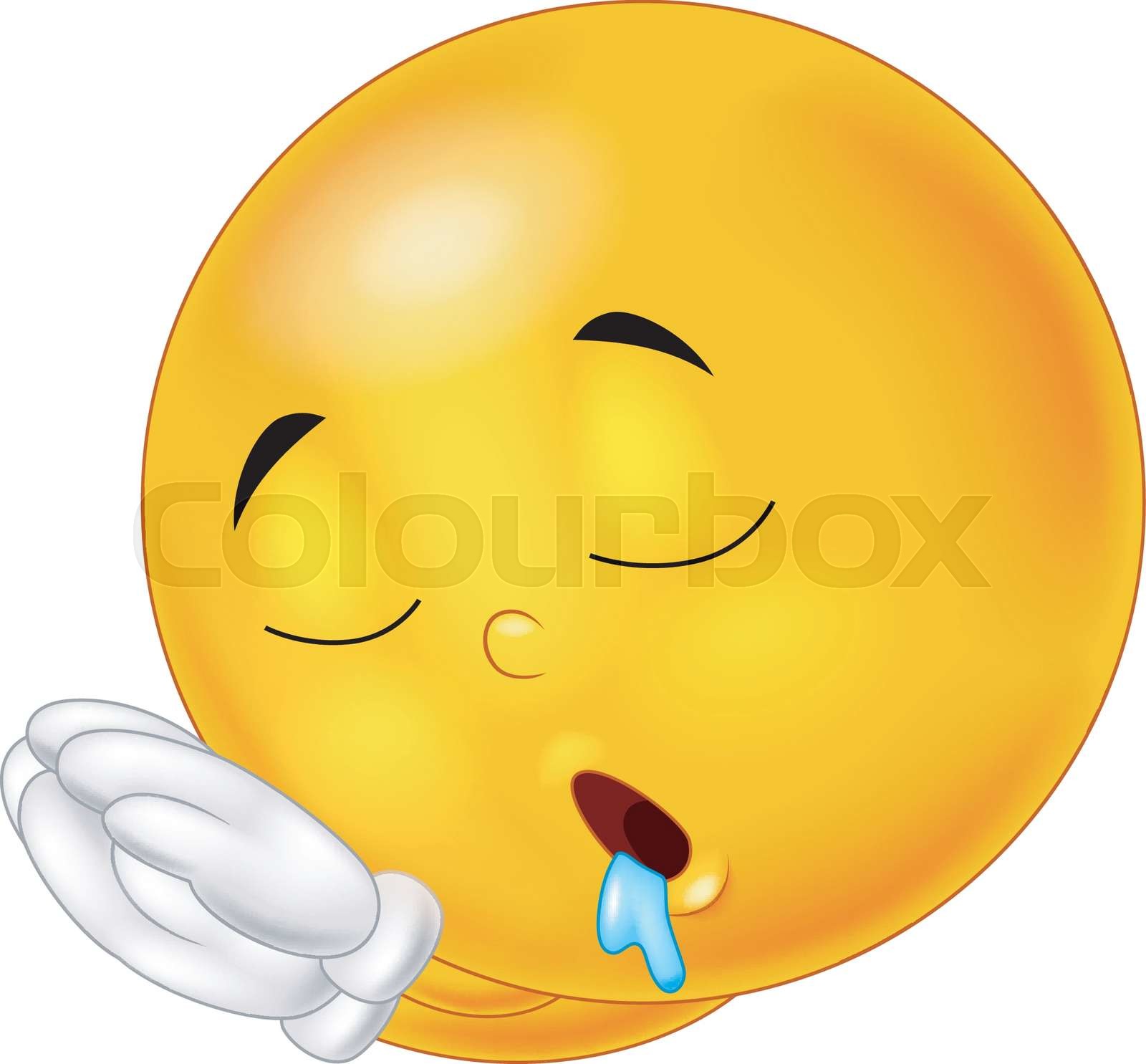 Sleeping cartoon smiley emoticon | Stock vector | Colourbox