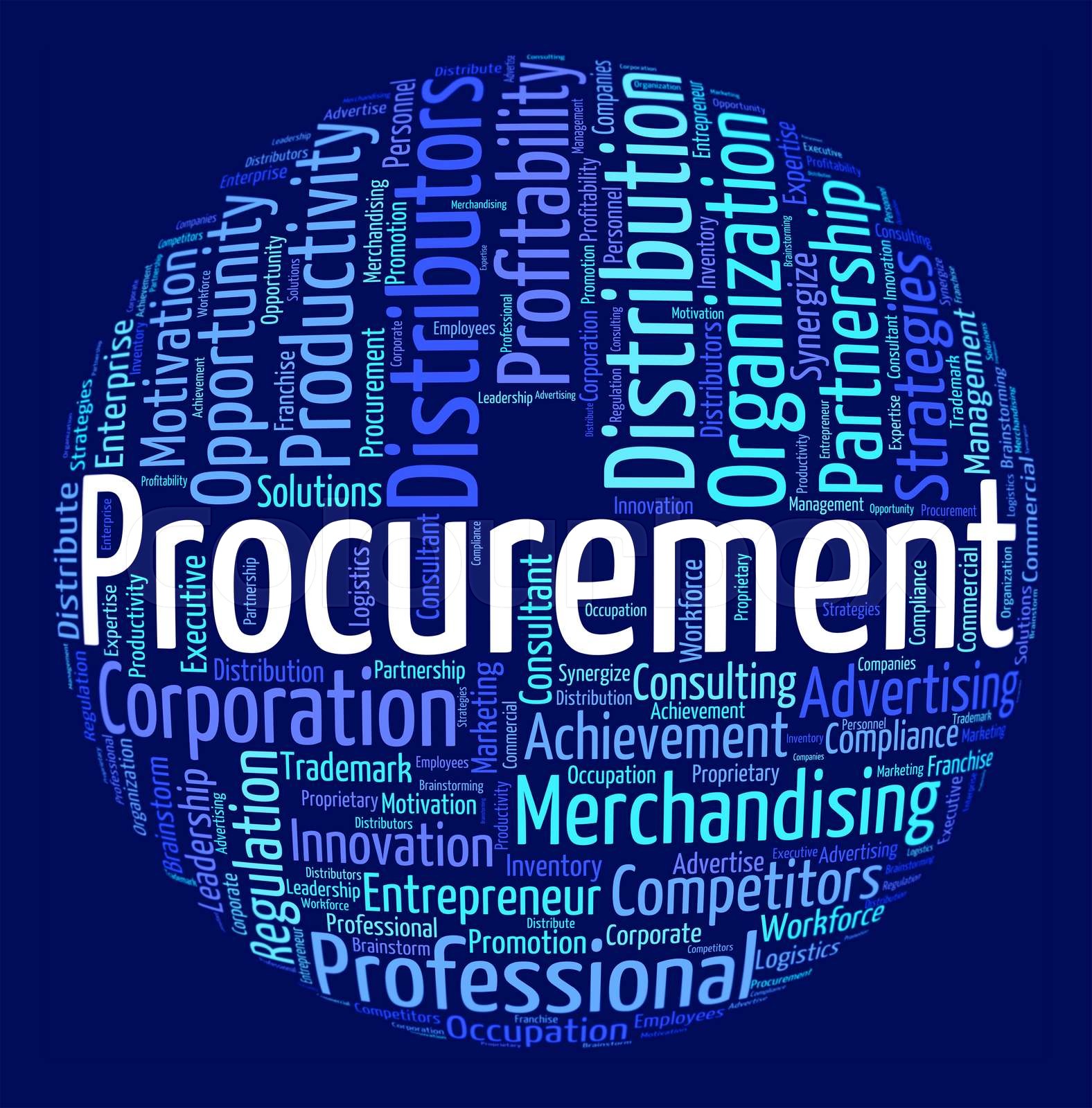 Procurement Word Means Procures Attainment And Procurements | Stock ...