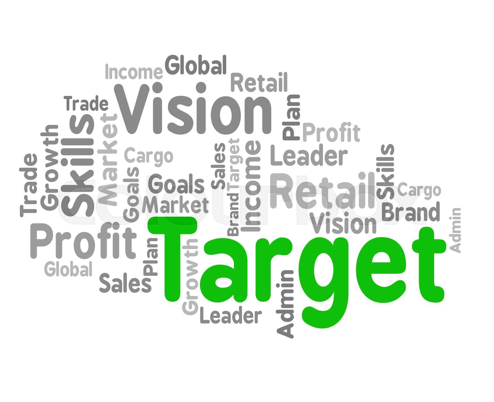 Target Word Shows Desired Result And Aims | Stock image | Colourbox