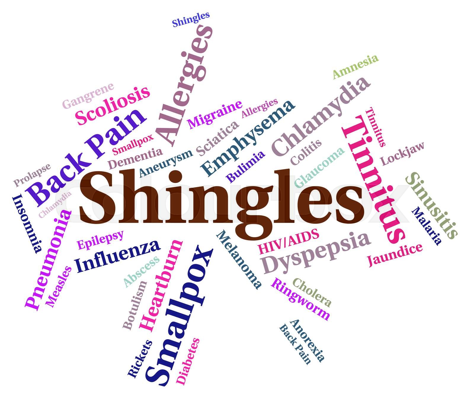 Shingles Word Means Viral Disease And Affliction | Stock image | Colourbox