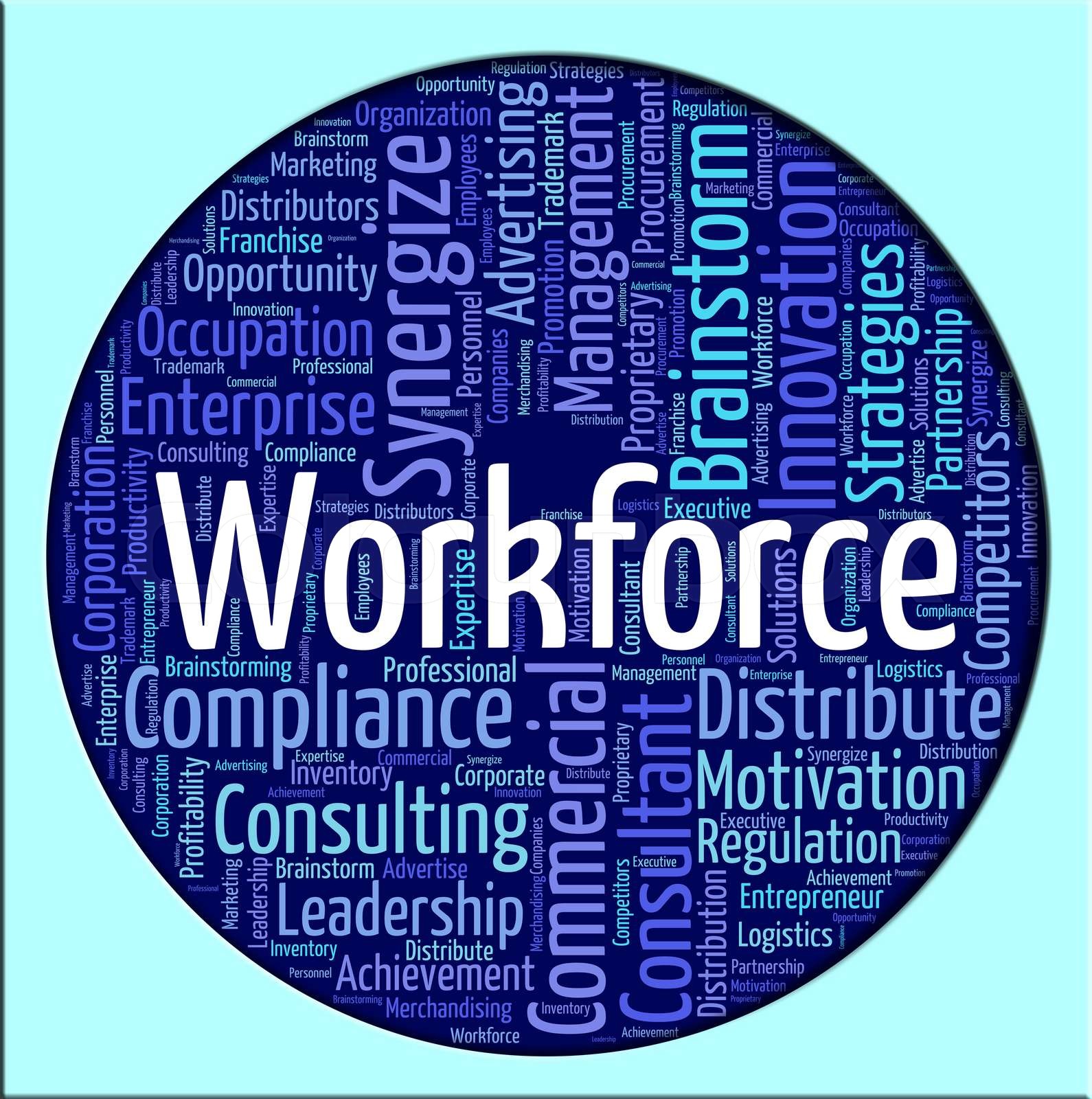 Workforce Word Shows Human Resources And Manpower | Stock image | Colourbox