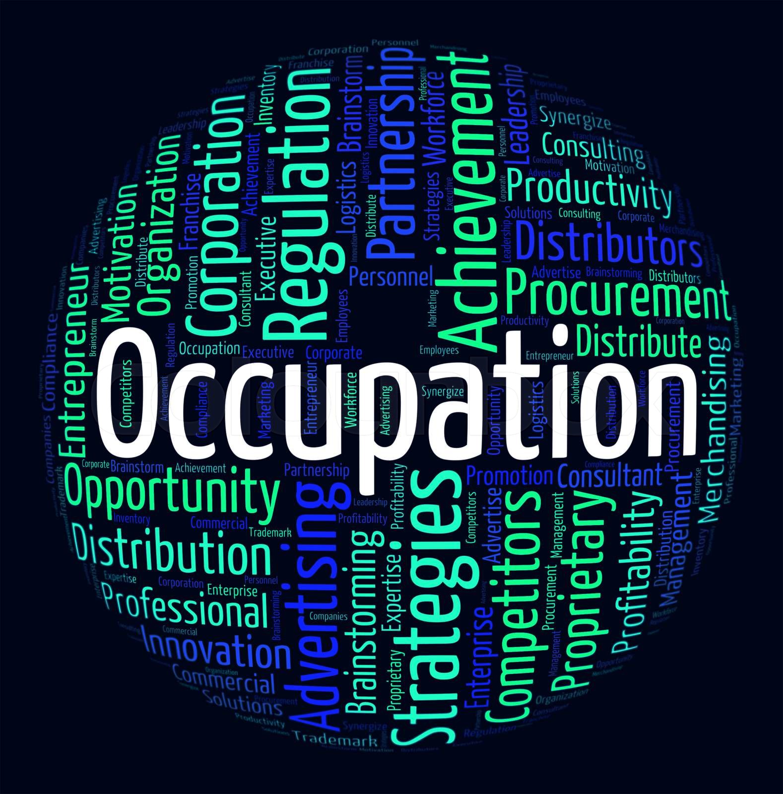 Occupation Word Shows Line Of Work And Business | Stock image | Colourbox