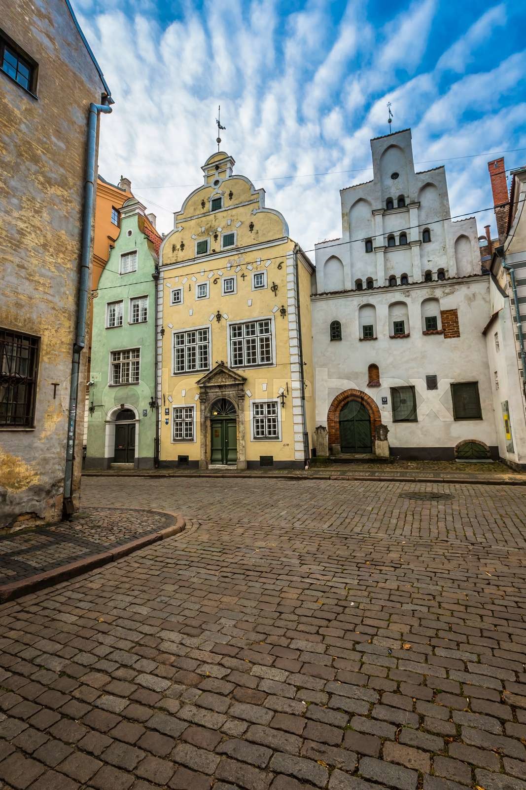 Oldest buildings in Riga Latvia - the Three Brothers | Stock image ...