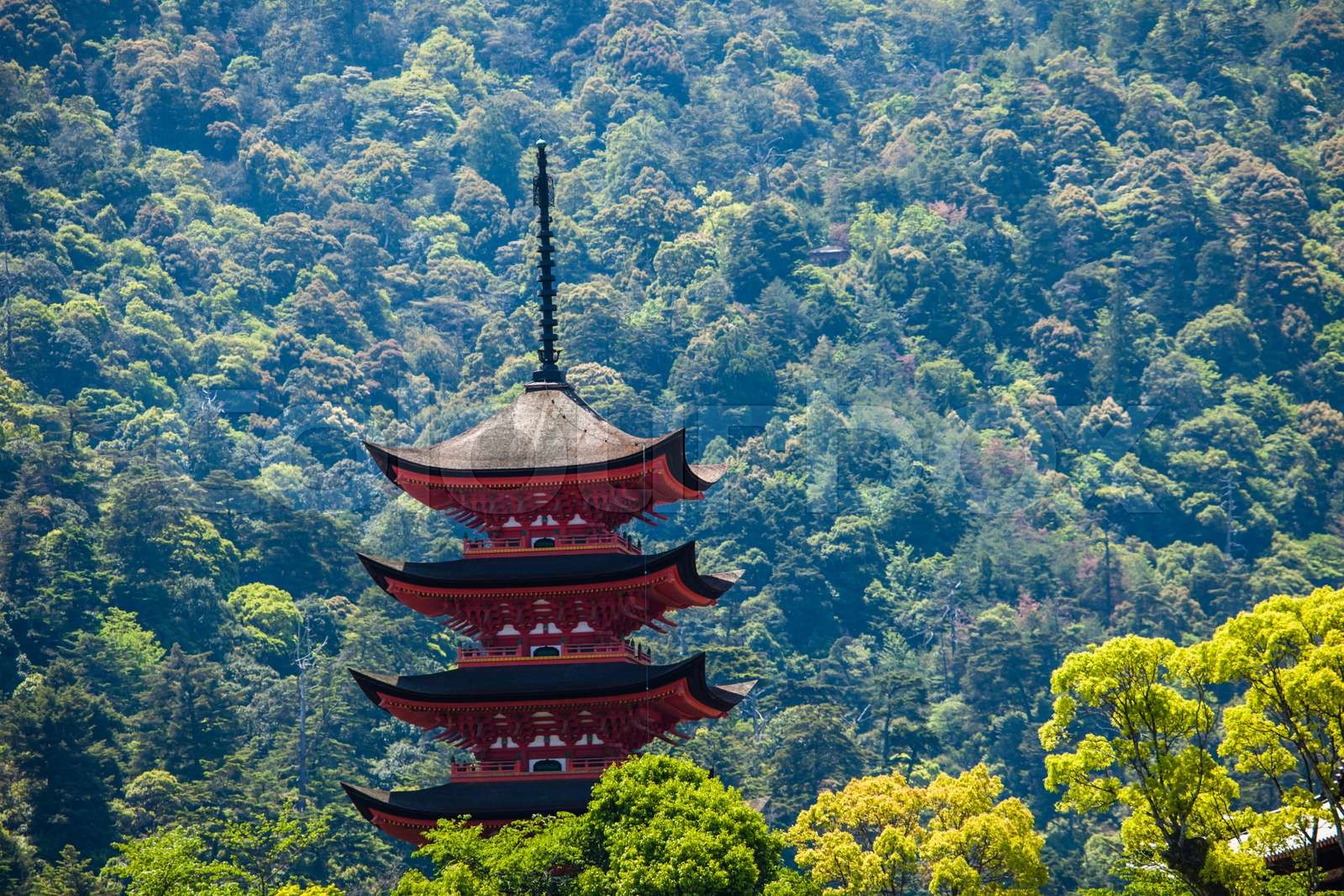 Five-storey pagoda in Miyajima, Japan | Stock image | Colourbox
