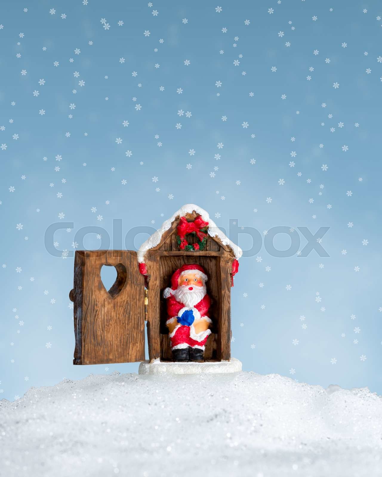 Santa claus on toilet. | Stock image | Colourbox