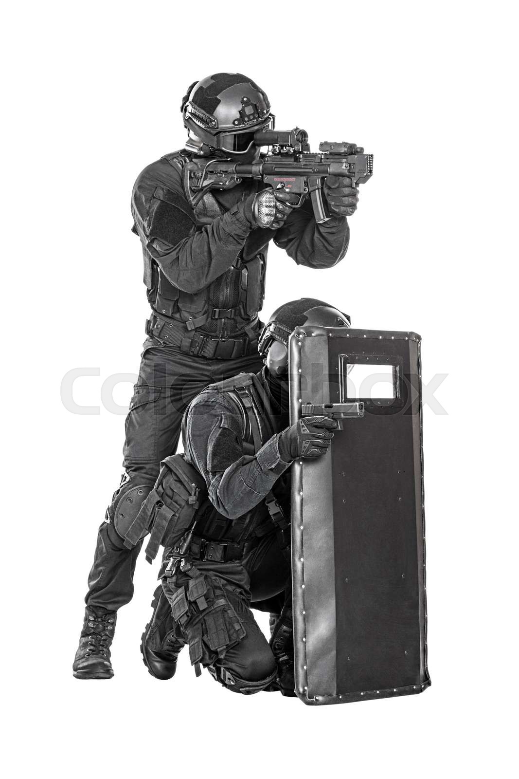 SWAT officers with ballistic shield | Stock image | Colourbox